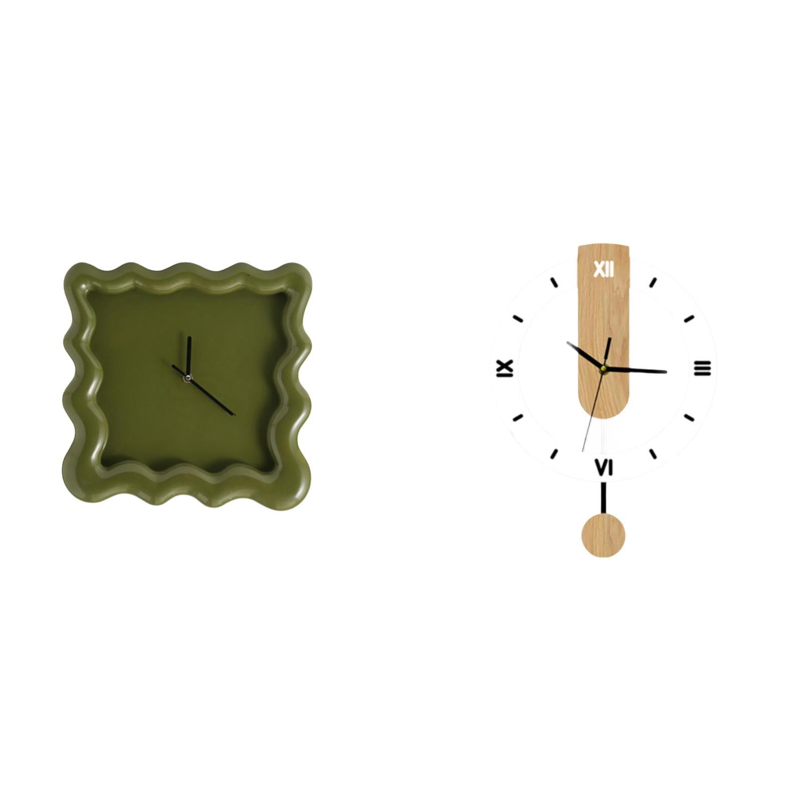 QSTDGVPW Silent Square Roman Numerals Wall Clock Ornament for Bathroom ...