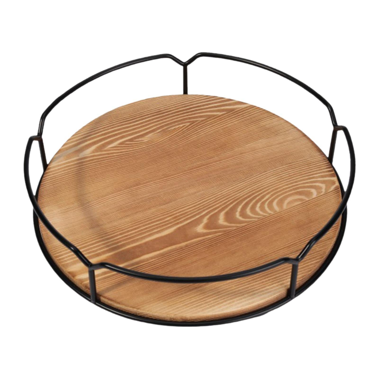 QSTDGVPW Turntable Tray Condiments Organizer Rotating with Metal Sides ...