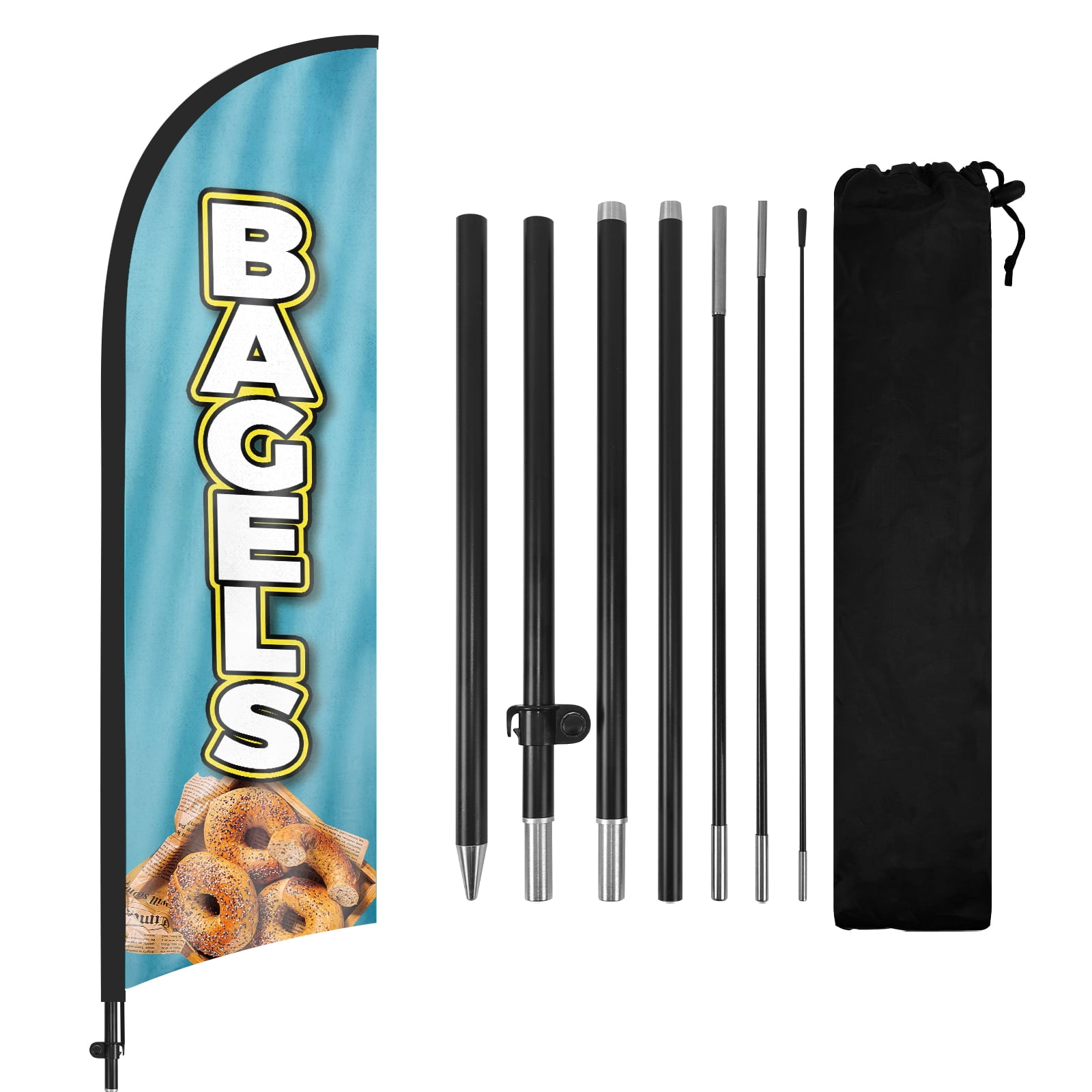 QSUM Bakery Themed Feather Flag,7FT Bagels Advertising Swooper Flag ...