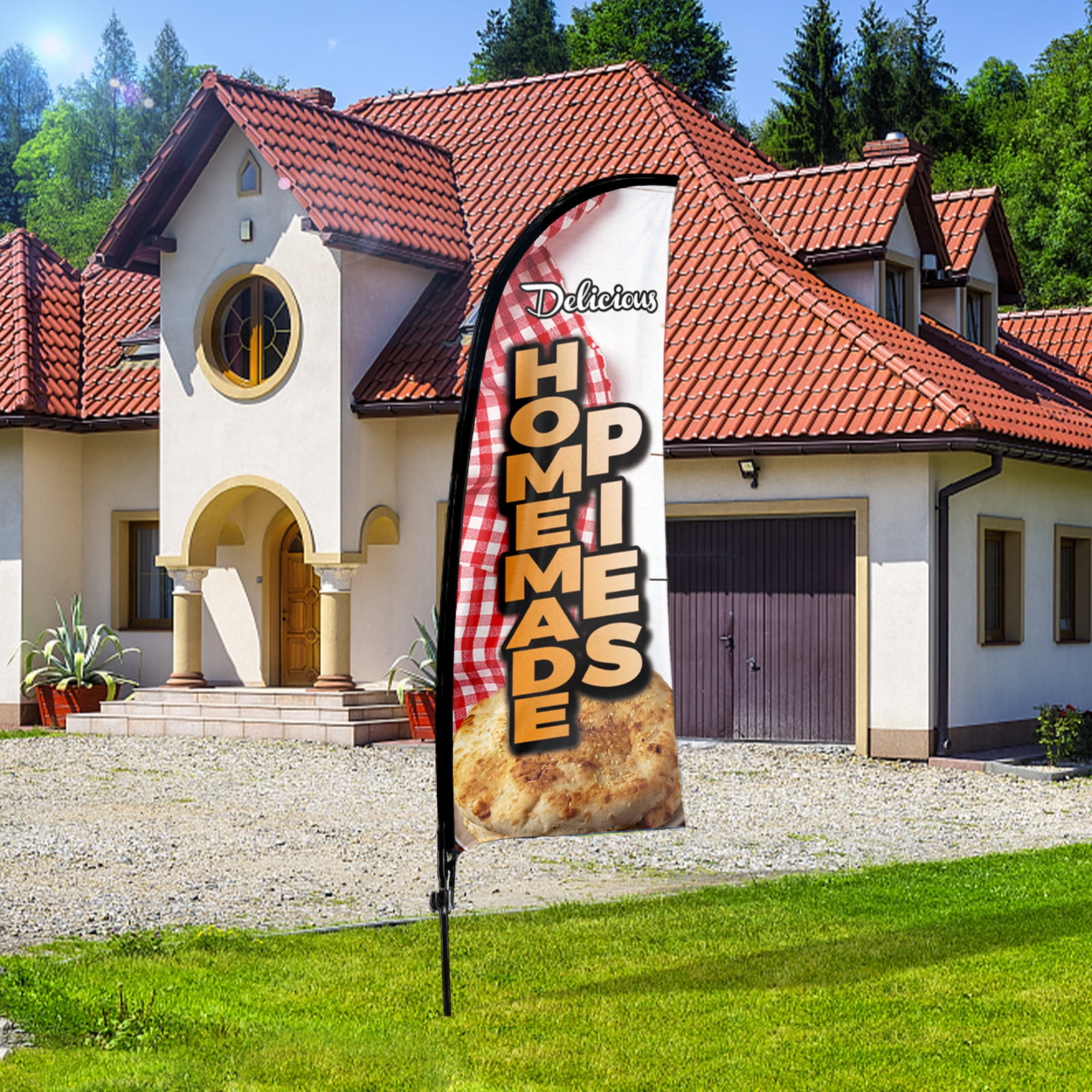 QSUM Homemade Pies Themed Feather Flag,7FT Bakery Advertising Swooper ...