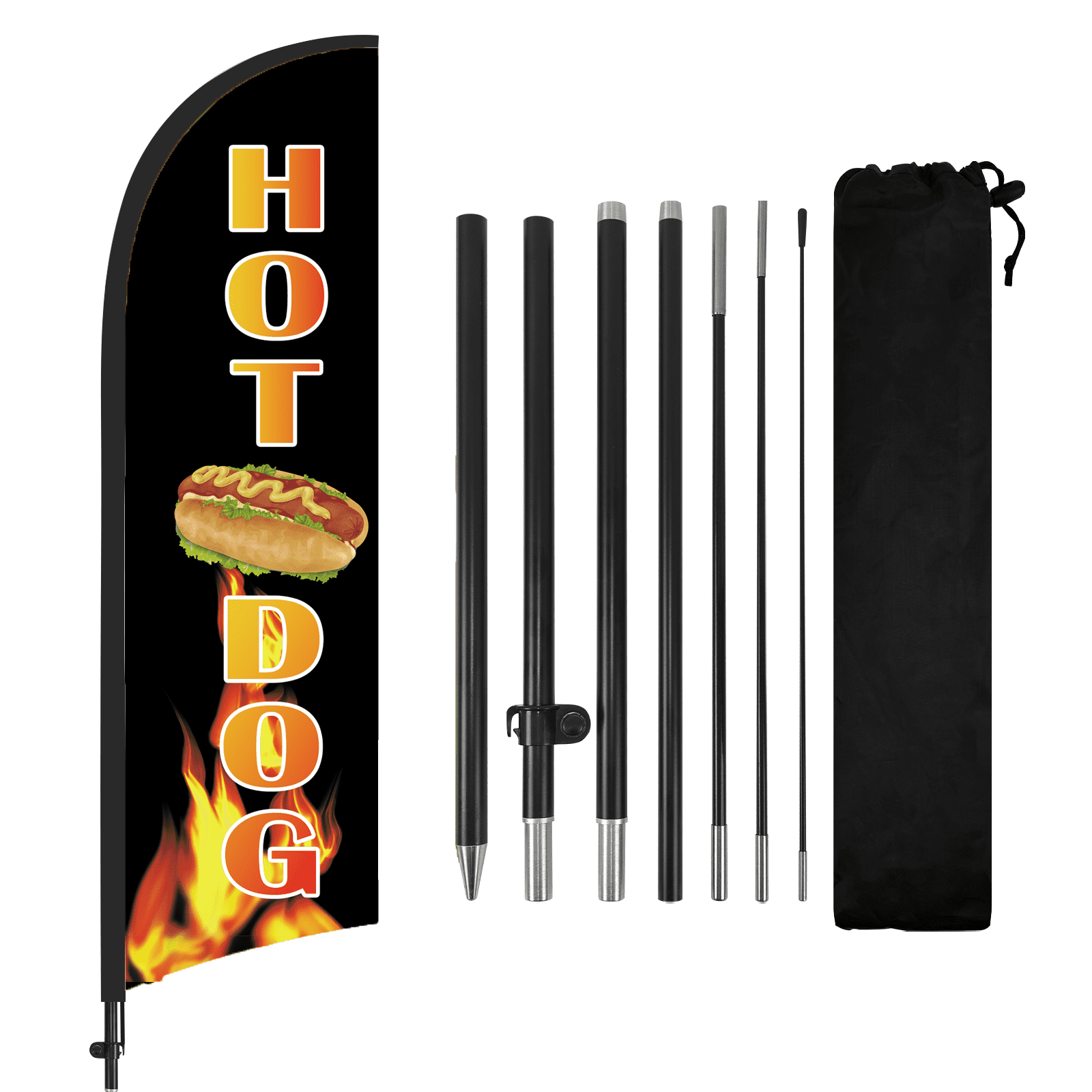 QSUM 7FT Feather Flag Kit, Fast Food Restaurant Advertising Banner ...