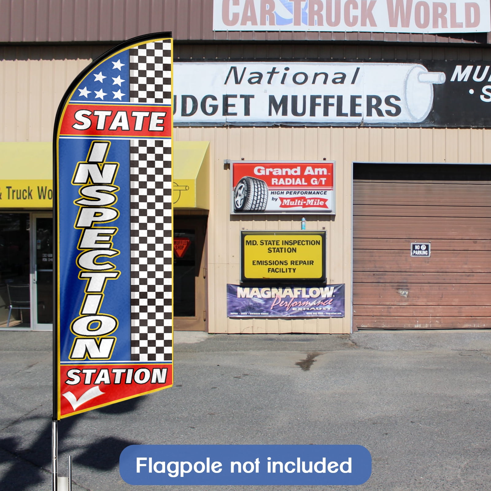 QSUM Inspection Sign Feather Flag,8FT Inspection Outdoor Advertising ...