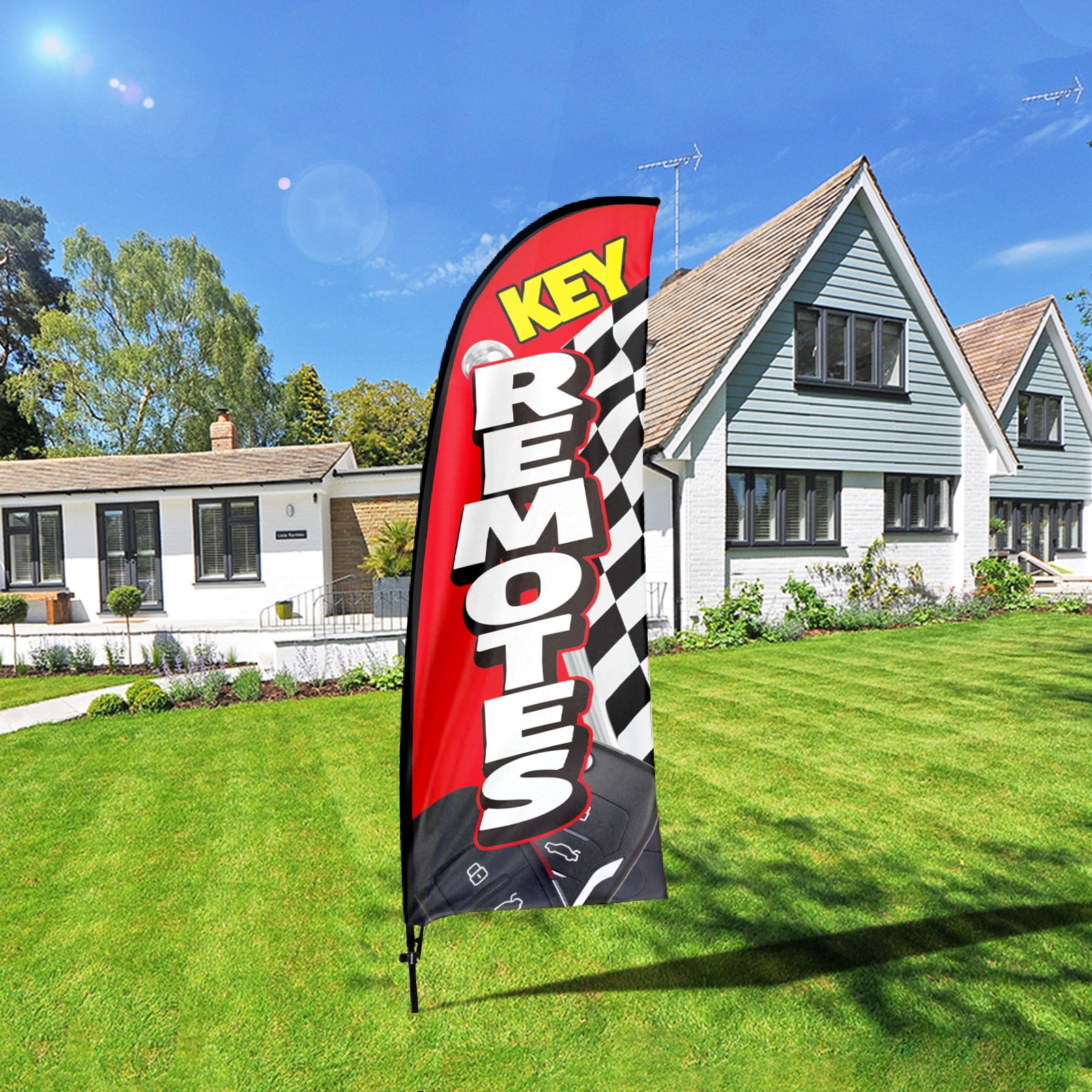 QSUM Key Remotes Feather Flag Kit,7FT Keyless Entry Remotes Advertising ...