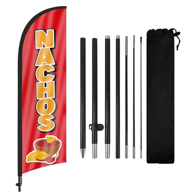 QSUM Nachos Feather Flag,7FT Rosa Mexicana Advertising Swooper Flag ...