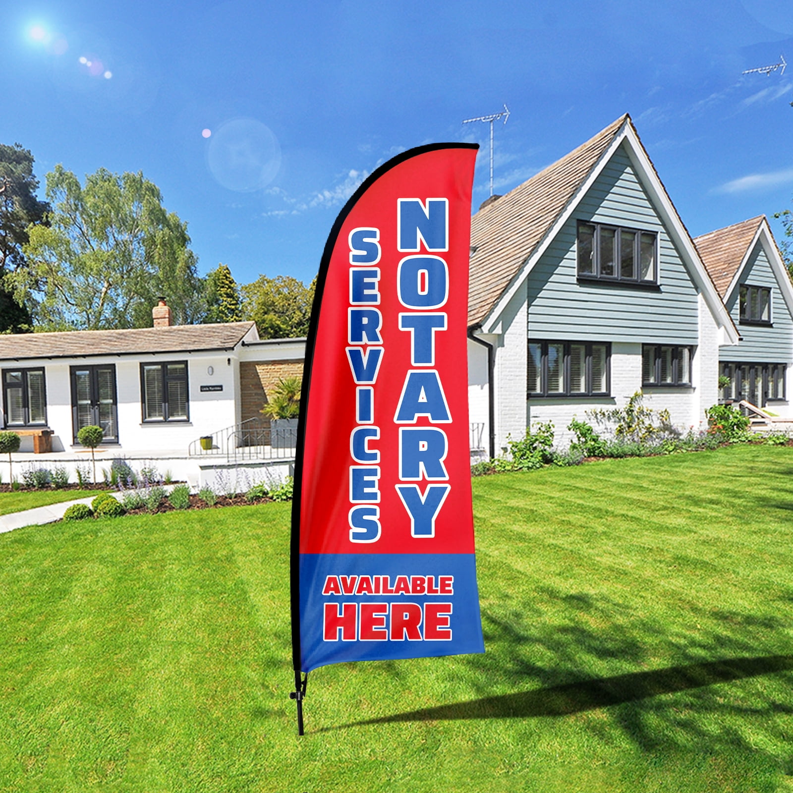 QSUM Notary Services Sign Feather Flag with Pole Kit,7FT Notary ...