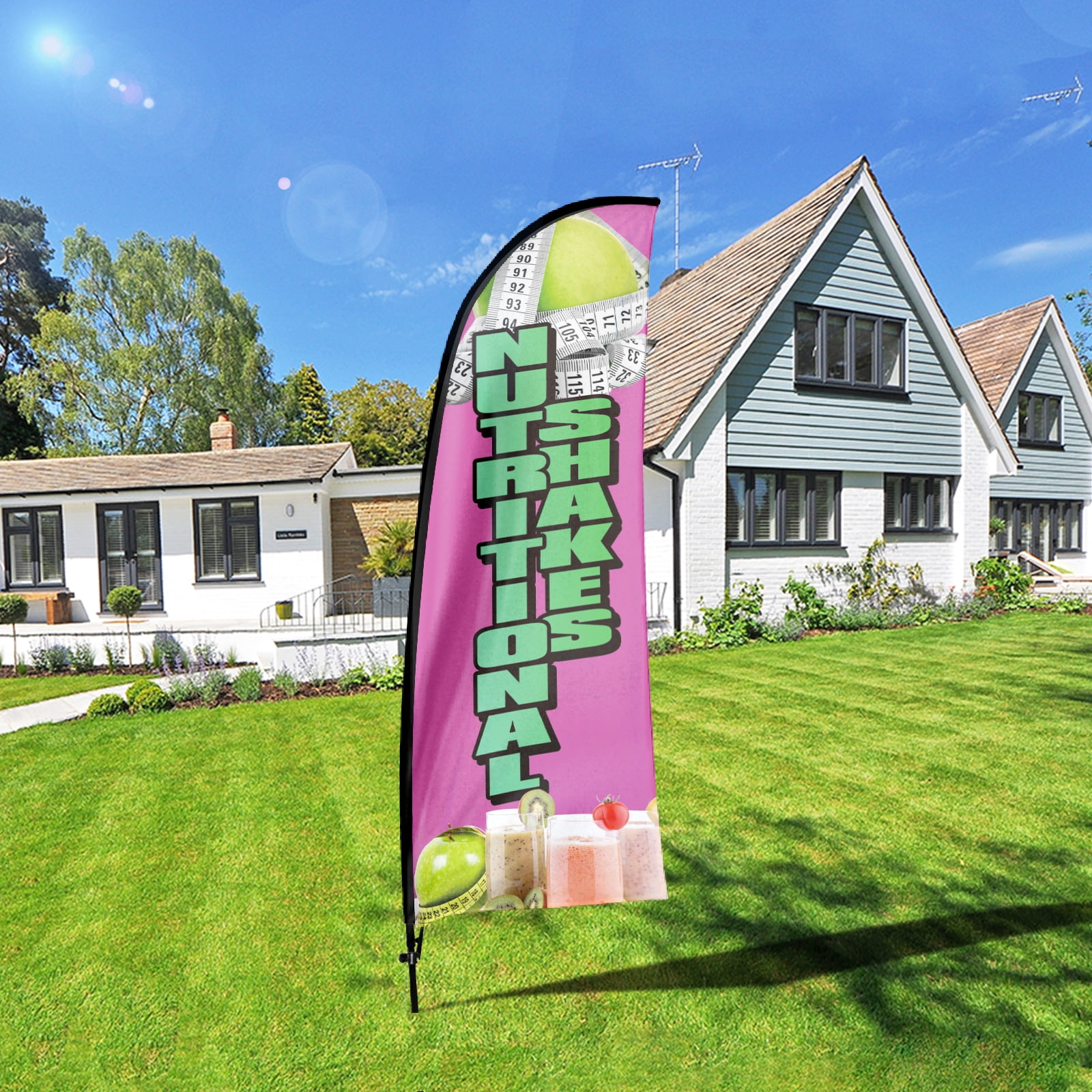 QSUM 7FT Durable Feather Flag Kit, Nutritional Shakes Advertising ...