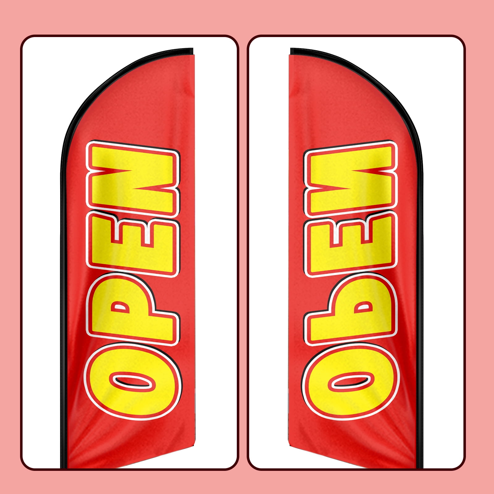 QSUM Open Sign Feather Flag,8FT Open Outdoor Advertising Flag, Open ...