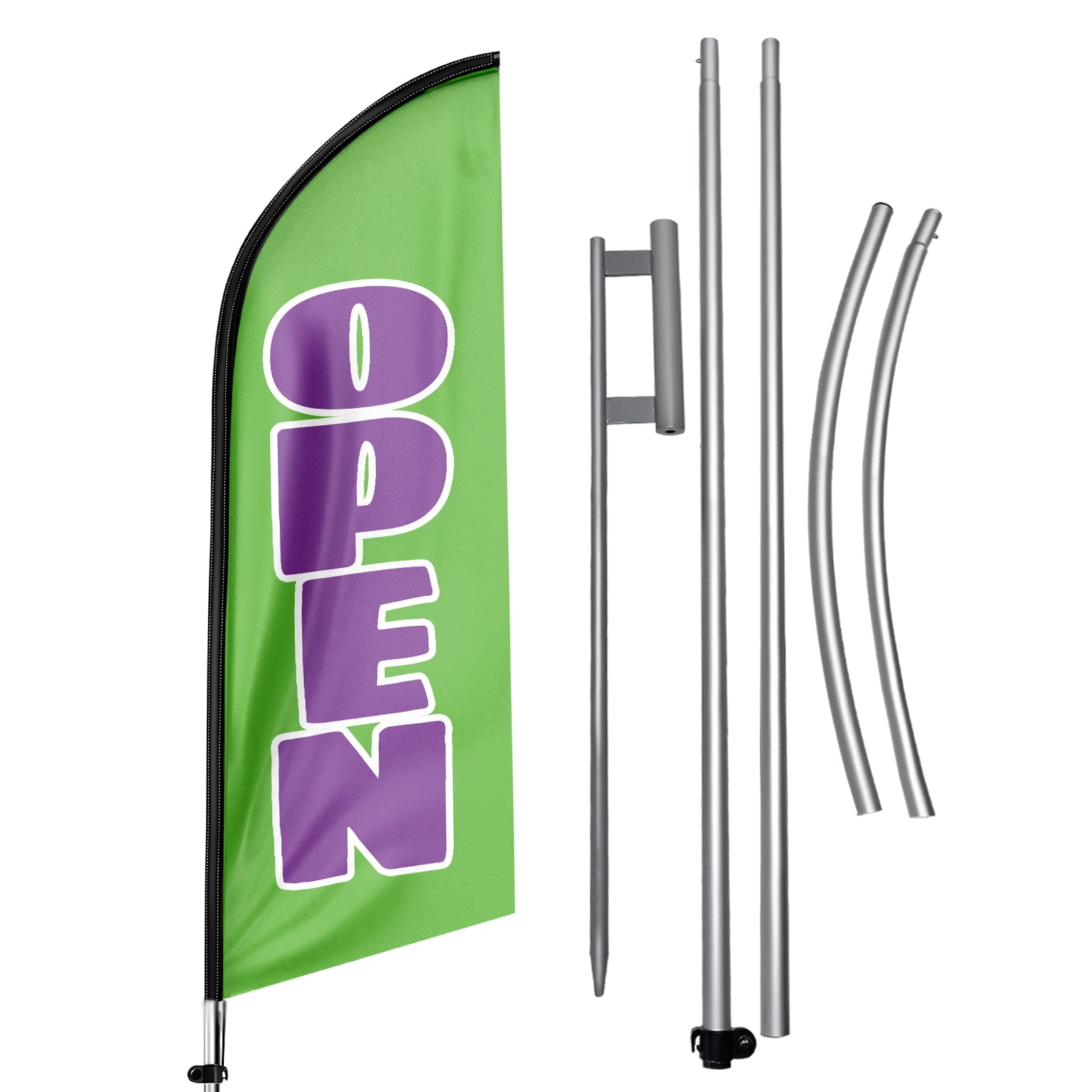 QSUM Open Sign Feather Flag with Pole Kit,11FT Open Decoration Display ...