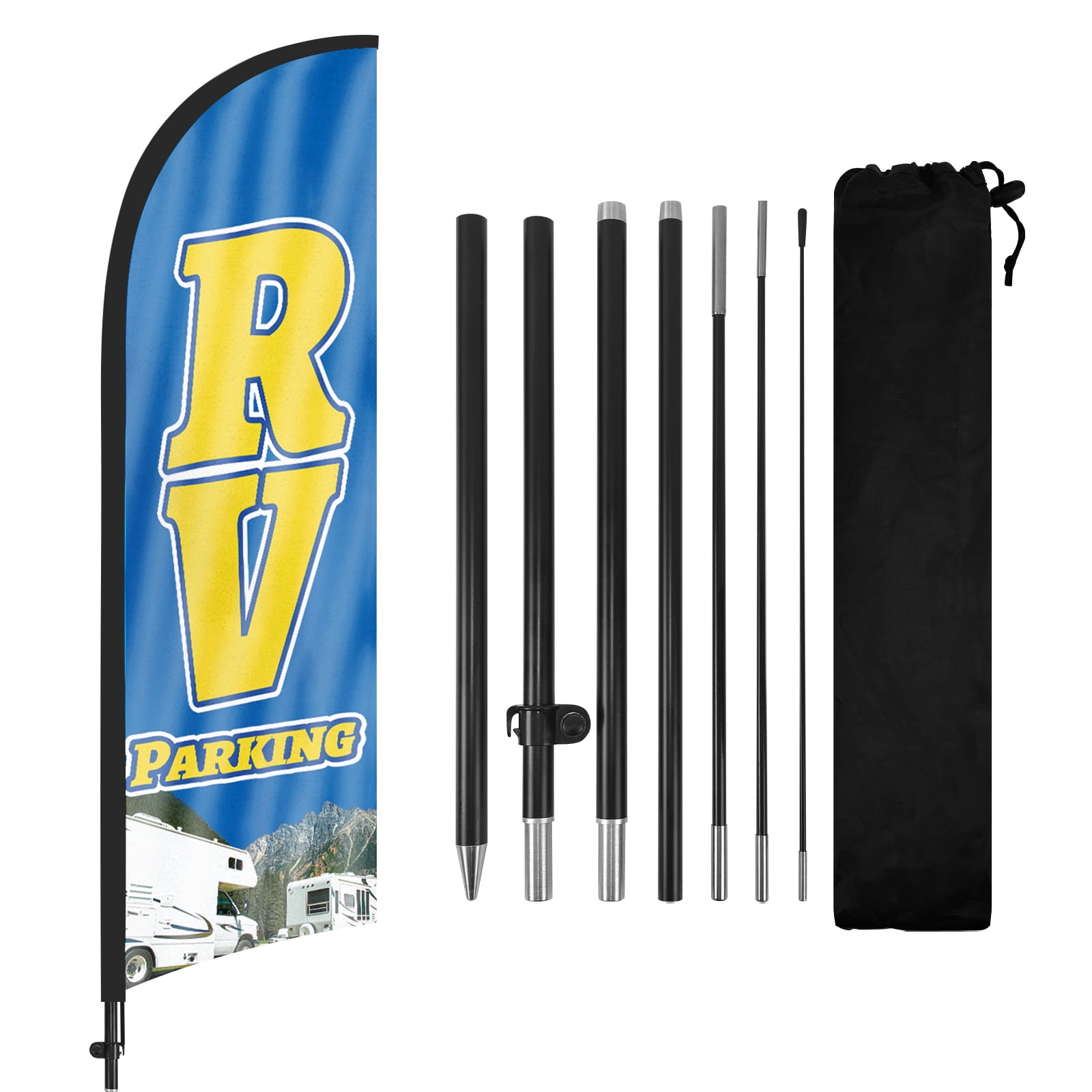 QSUM Parking Themed Feather Flag, 7FT RV Parking Advertising Swooper ...