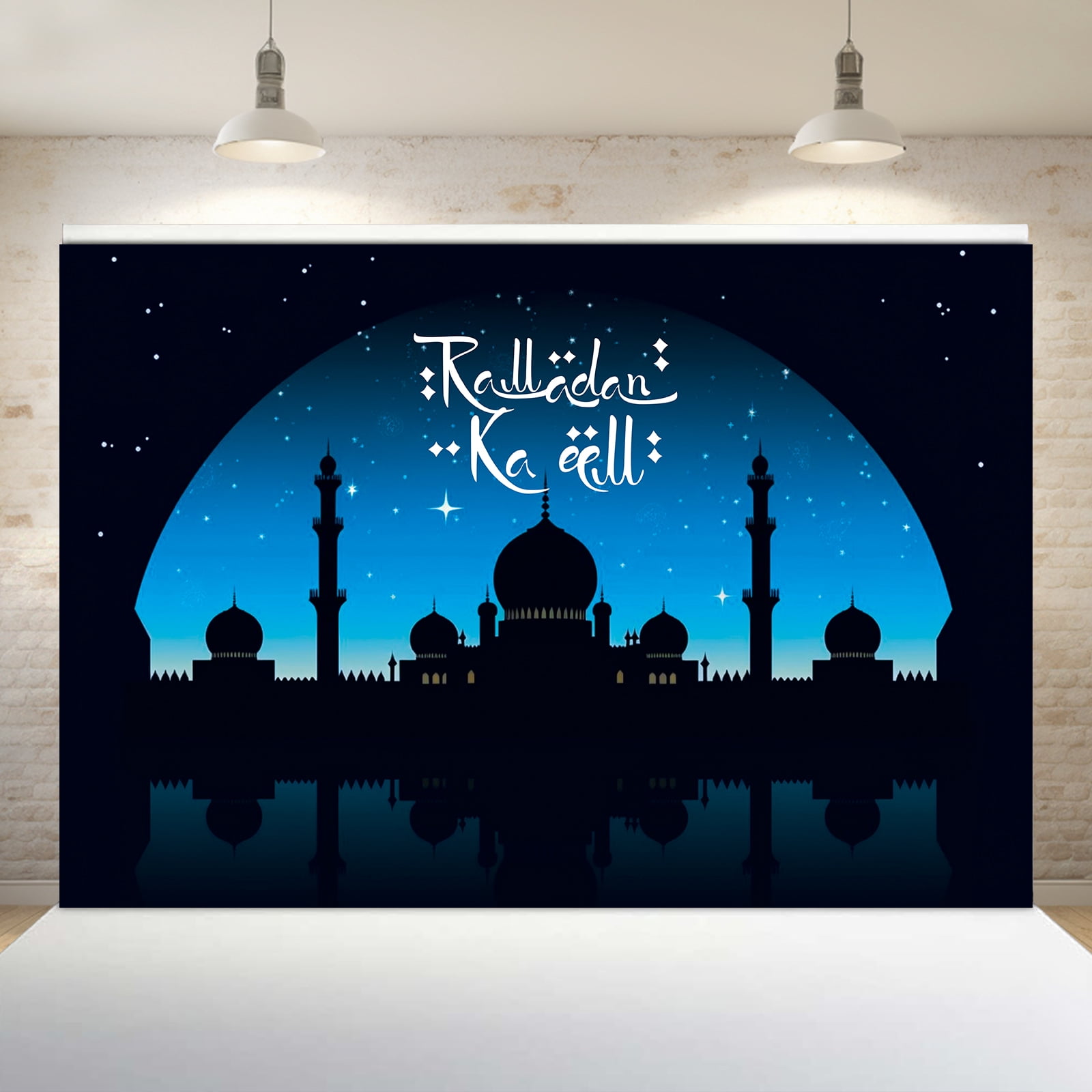 QSUM Ramadan themed wallpaper backdrop - 100cm/39" x 150cm/59" - Use as ...