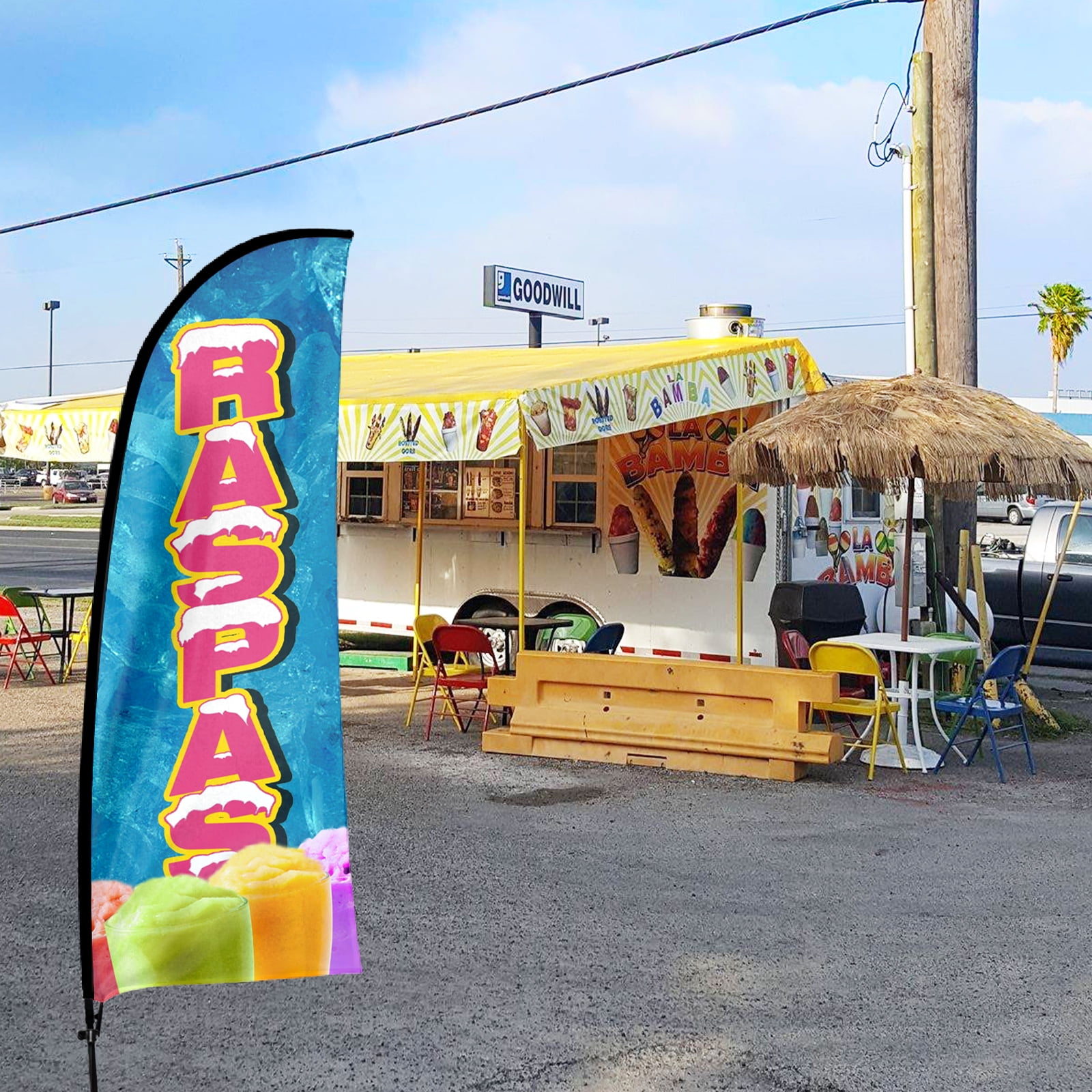 QSUM Raspas Sign Feather Flag with Pole Kit,7FT Raspas Decoration ...