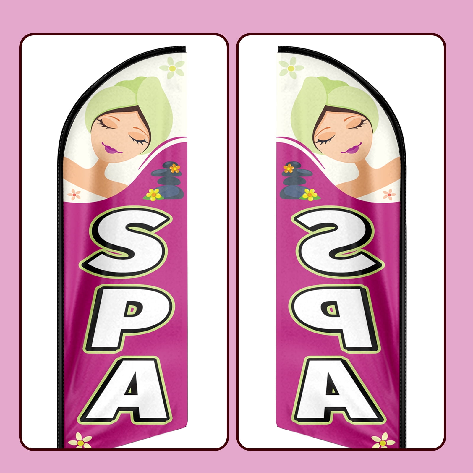 QSUM SPA Sign Feather Flag,8FT SPA Outdoor Advertising Flag, SPA ...