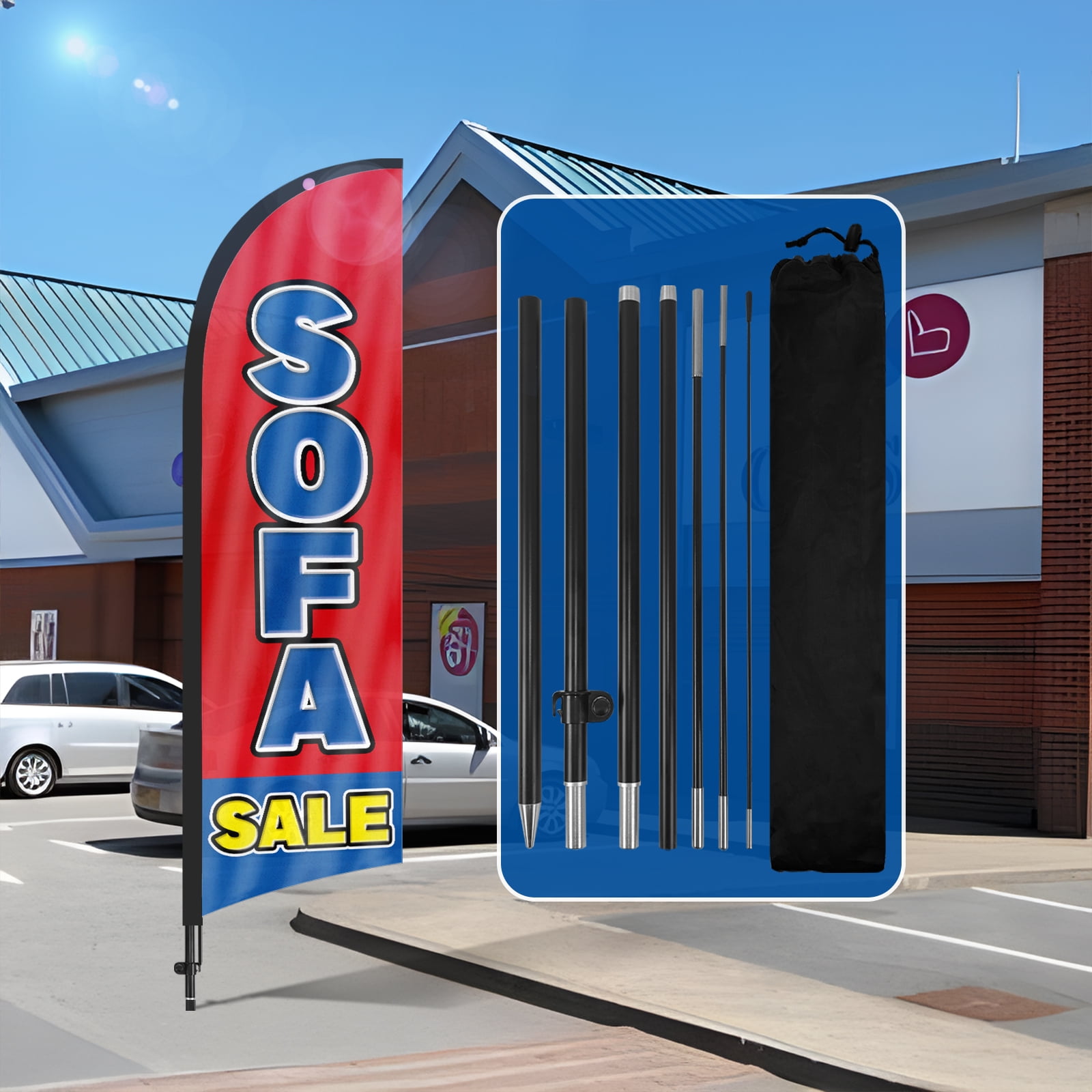 QSUM Sofa sales Sign Feather Flag with Pole Kit,8FT Sofa sales ...
