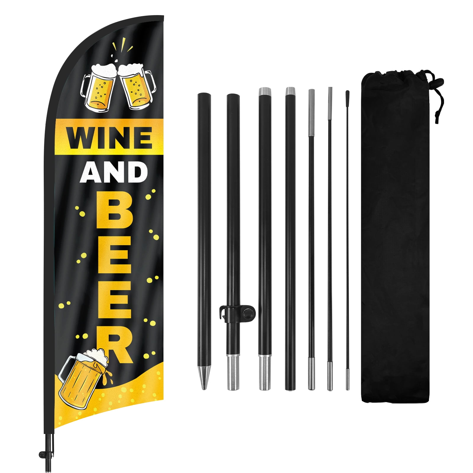 QSUM wine beerThemed Swooper Flag, 8.2FT wine Beer Banner Feather Flag ...