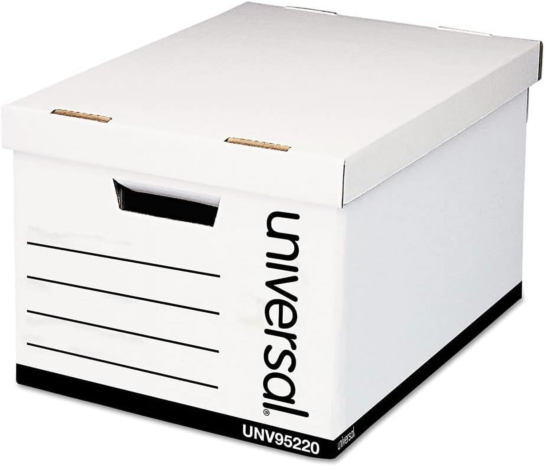 QSZS 95220 Lift-Off Lid File Storage Box, Letter, Fiberboard, White, 12 ...