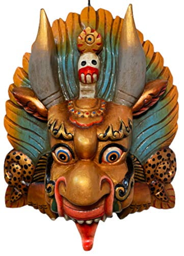 QT S Carved Wood CHEPPU Protective Deity Tibetan Nepal Buddhist CHEPPU ...