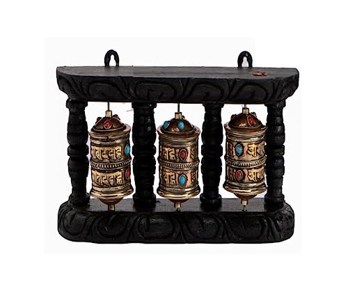 QT S Spinning Tibetan Prayer Wheel Wall Hanging Design - Buddhism "Om ...