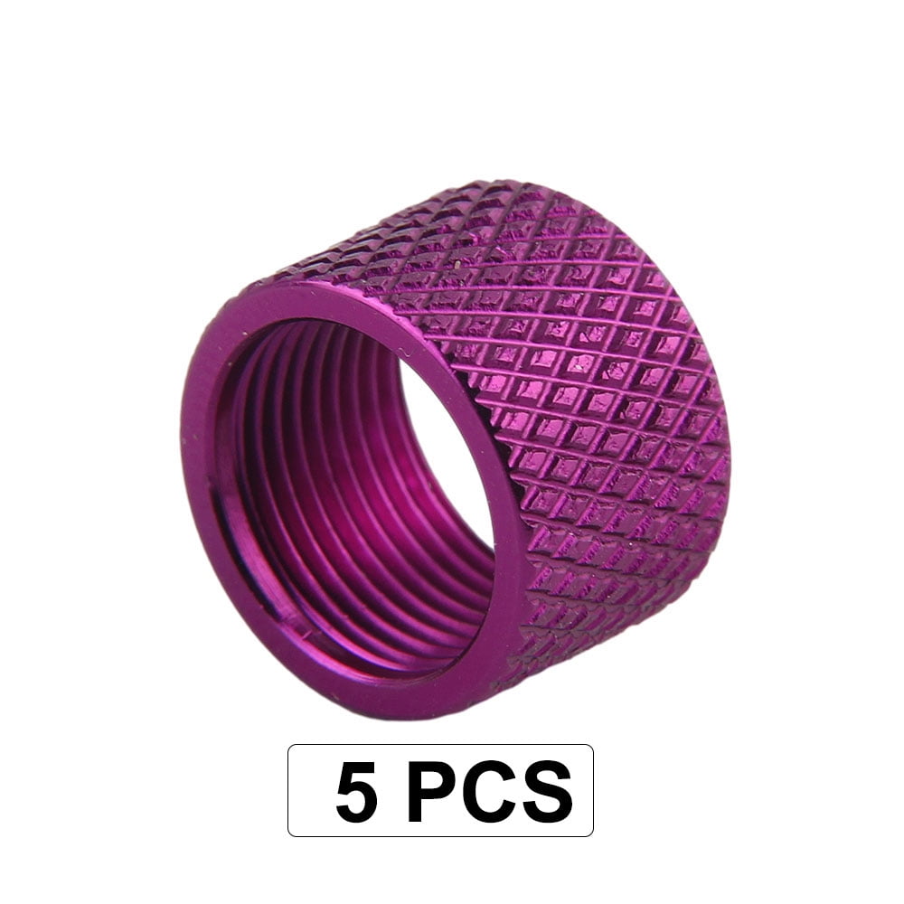 QT507P 5pcs 1/2x28 Aluminum Threaded Barrel End Thread Guard Nut Screw ...