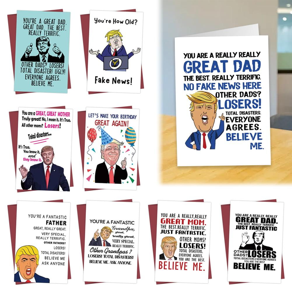 QT840-6 Funny birthday card with envelope funny text card spoof fun ...