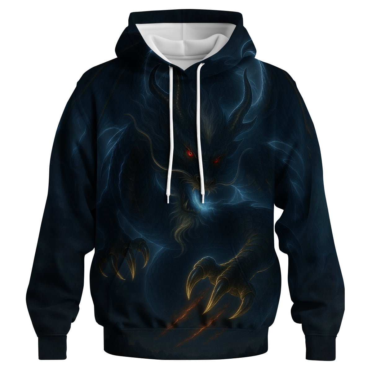 QTAGTESS Novelty Men's Chinese Dragon Graphic Hoodie Anime Mythical ...