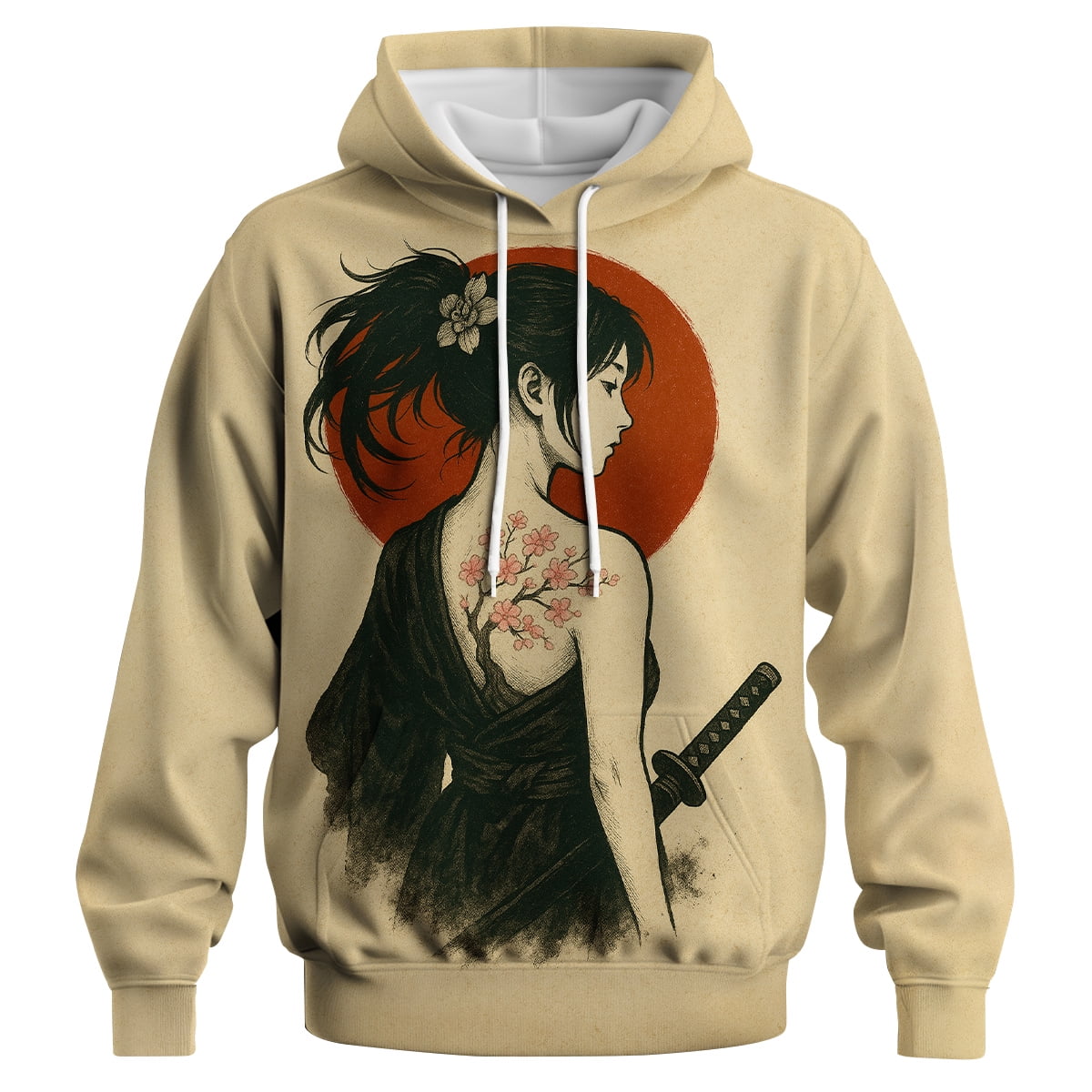 QTAGTESS Samurai Anime Hoodie for Men Japanese Warrior Graphic ...
