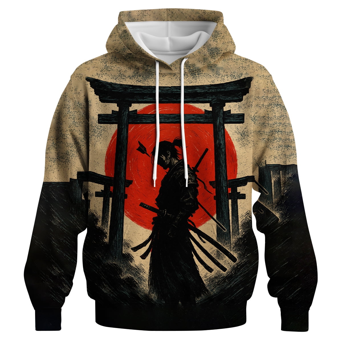 QTAGTESS Samurai Anime Hoodie for Men Japanese Warrior Graphic ...