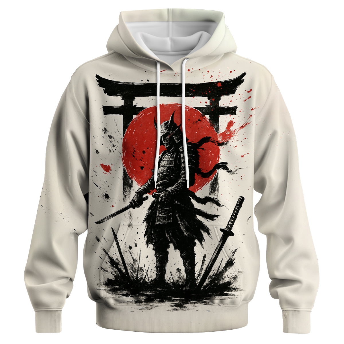 QTAGTESS Samurai Anime Hoodie for Men Japanese Warrior Graphic ...