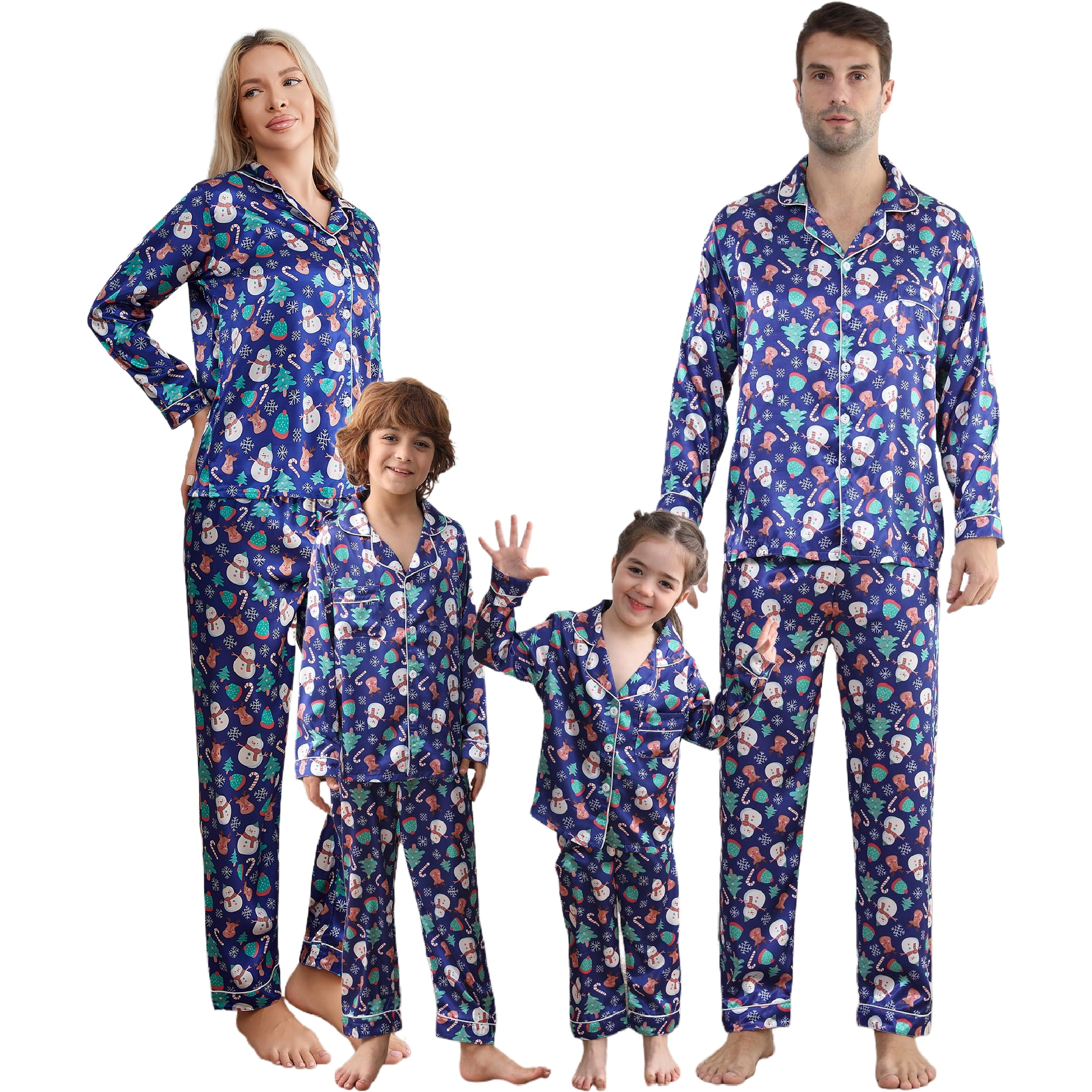 QTAMYYDS Ugly Grinch Christms Pajamas for Family Silk Satin Pajamas ...