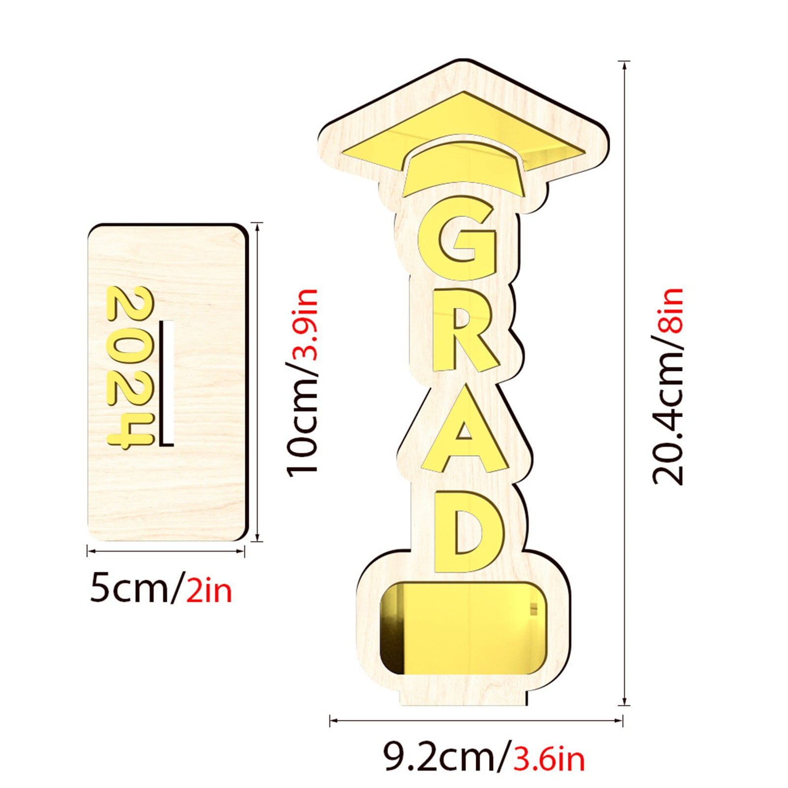 QTBIUQ 2024 Graduation Wooden Party Decorations Vertical Stand, Class ...