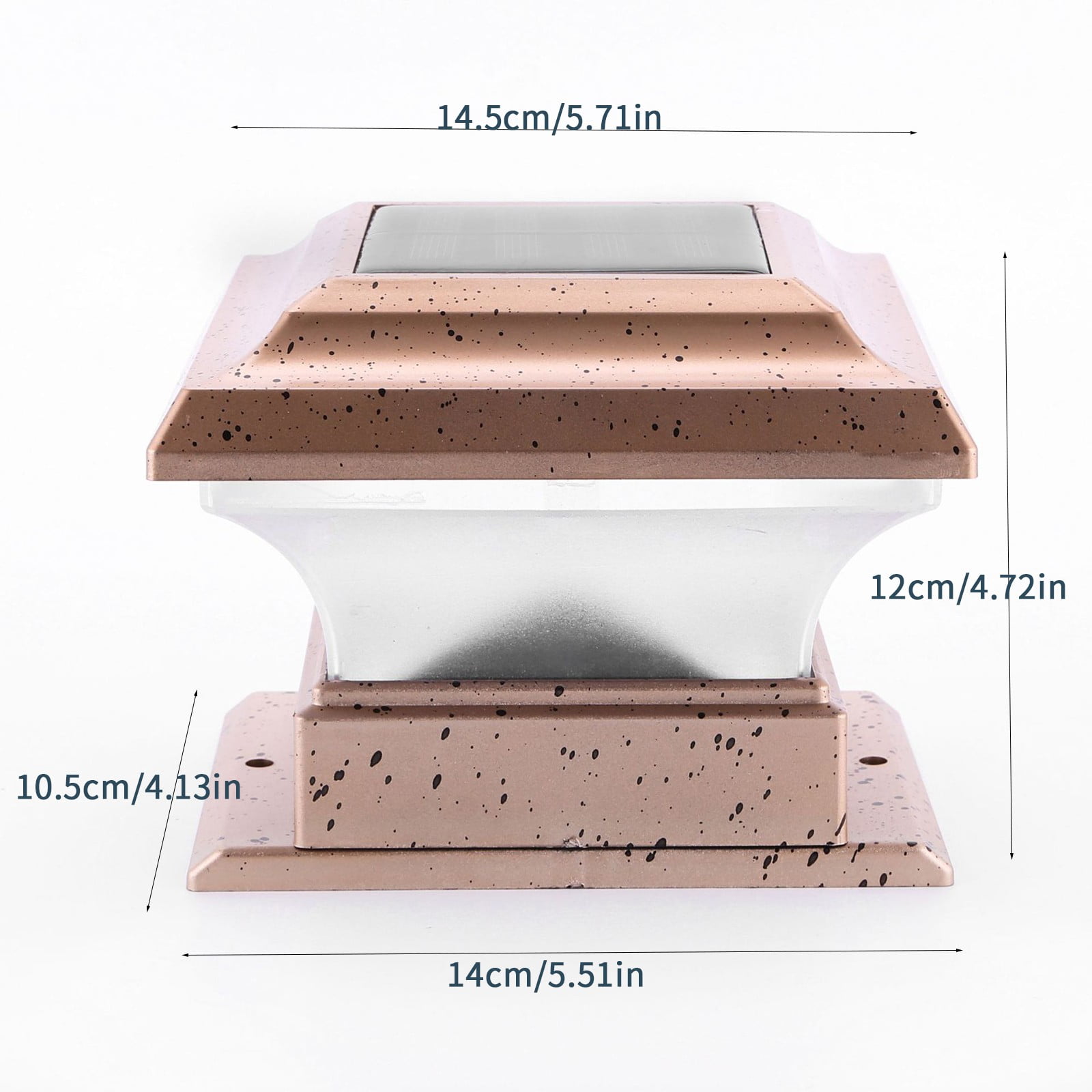 QTBIUQ Copper Outdoor Garden Solar LED Post Deck Cap Square Fence Light ...