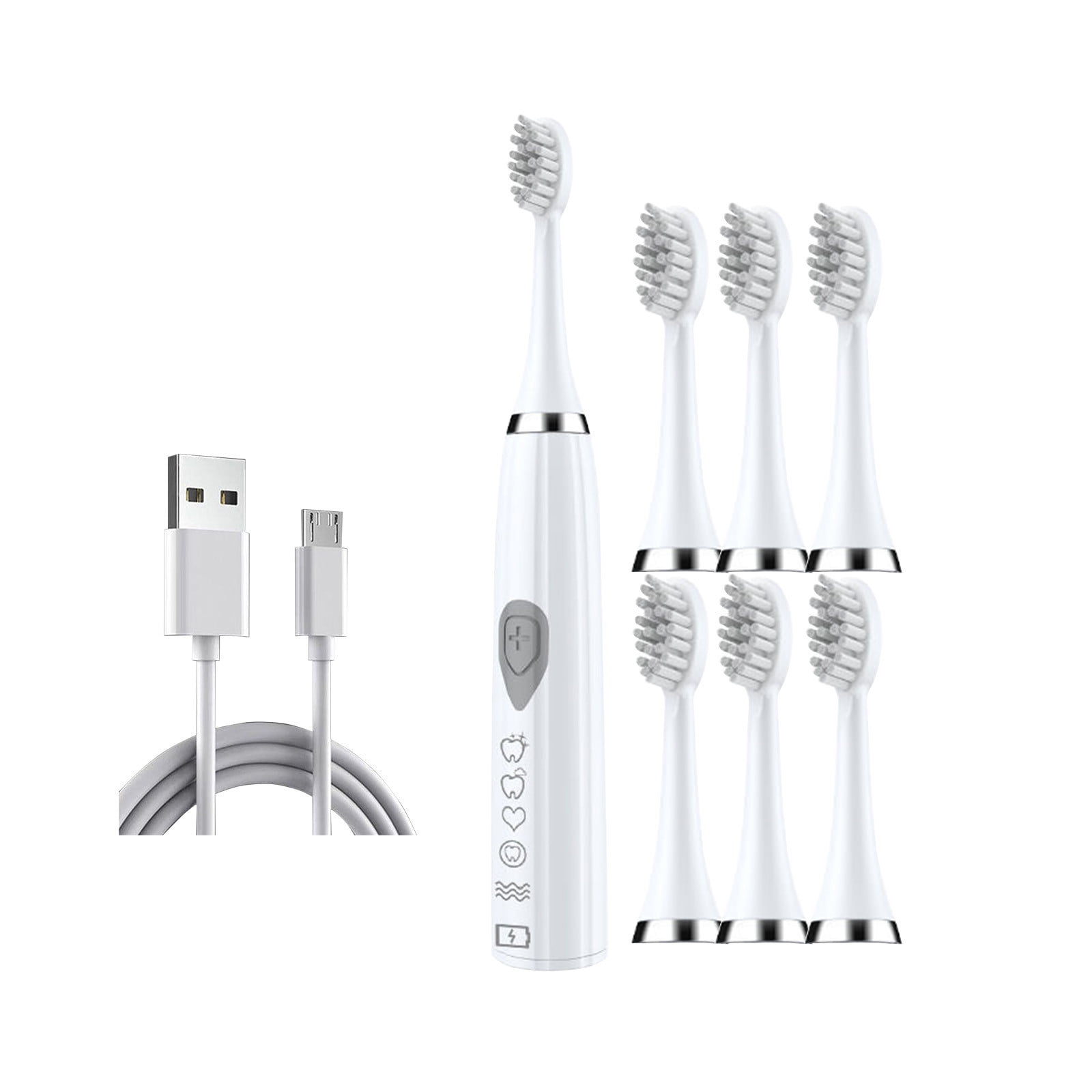 QTBIUQ Electric Toothbrush for Adults Electric Toothbrush With 7 Brush ...
