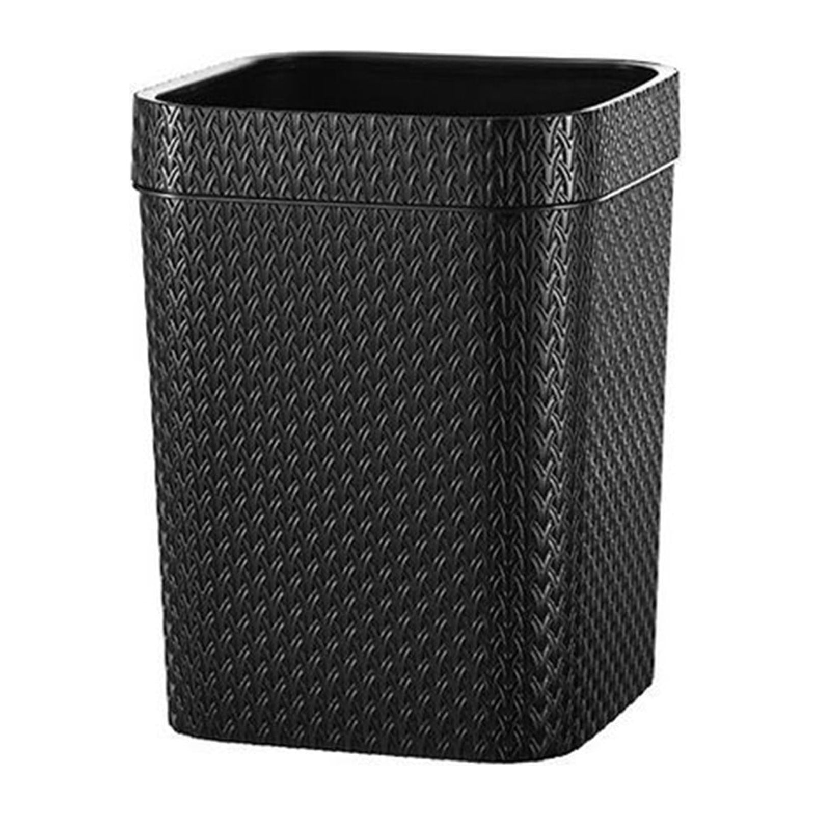 QTBIUQ Imitation Rattan Home Large Plastic Trash Can for Home Office ...