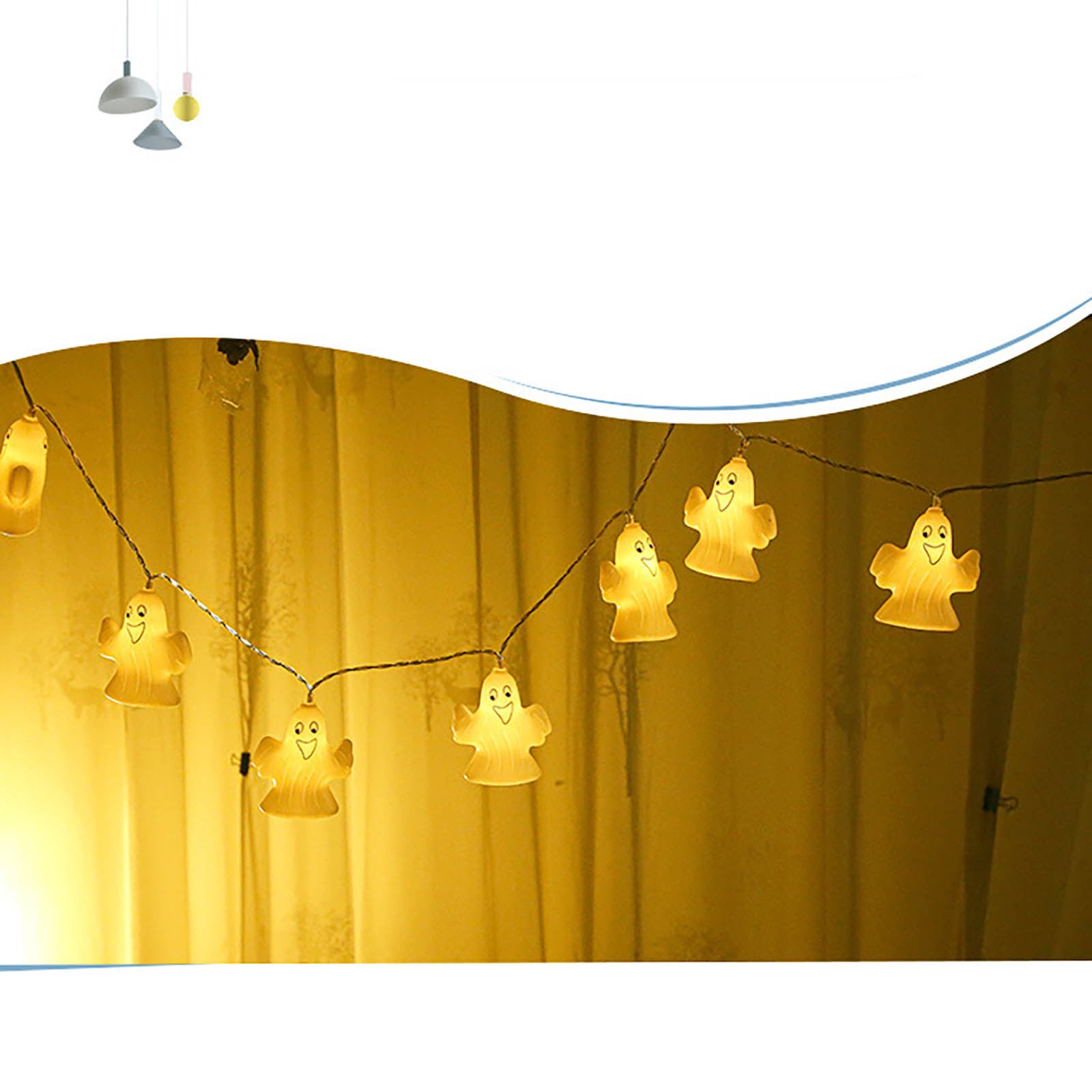 QTBIUQ Sunny Ghost Dolls Design, Party Decoration Lights, Spooky Face ...