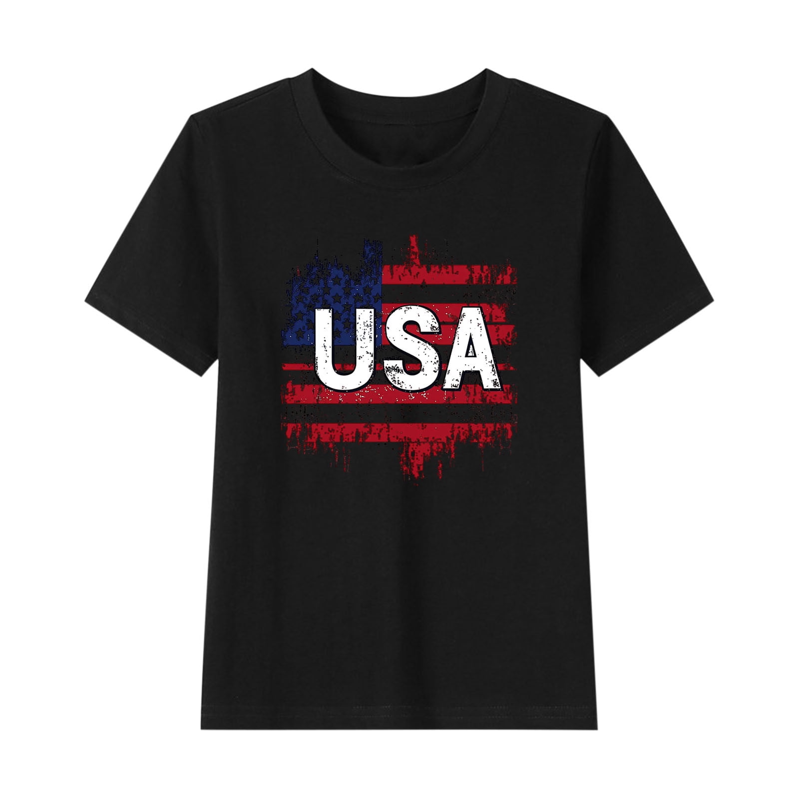 QTBIUQ Toddler USA Flag Patriotic T-Shirts Boys Girls 4th July Kids ...