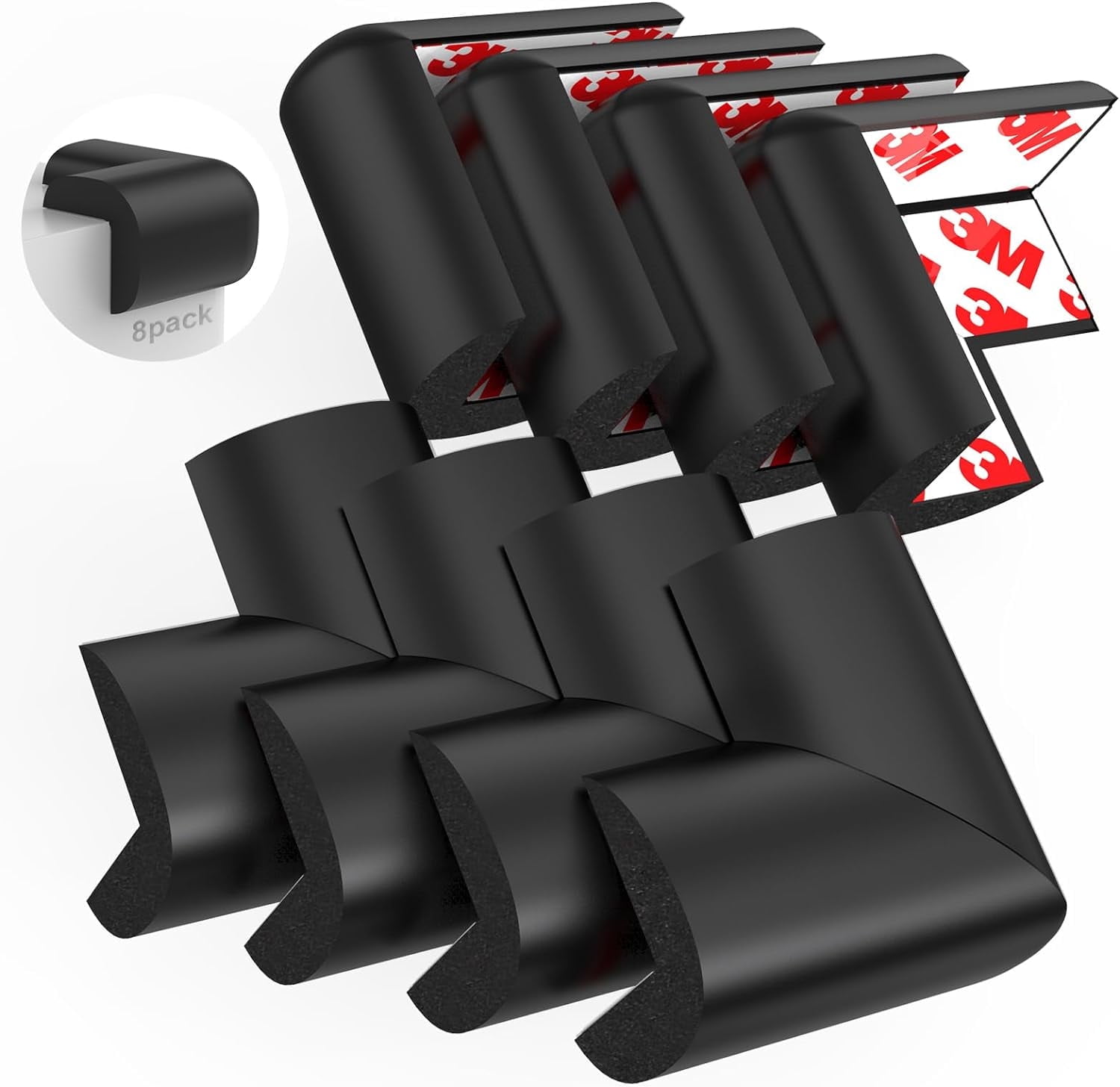 QTES Baby Proofing Corner Guards, 16 Pack Pre-Taped Table Corner ...