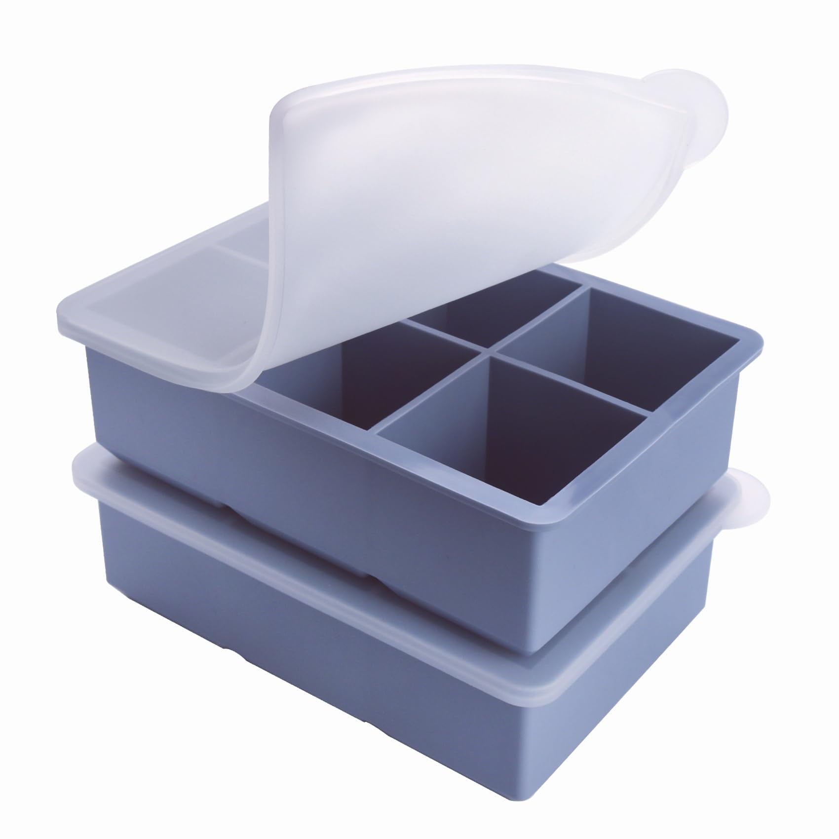 QTESS 1/2 Cup Silicone Freezer Tray With Lid - Silicone Freezer Molds 2 ...