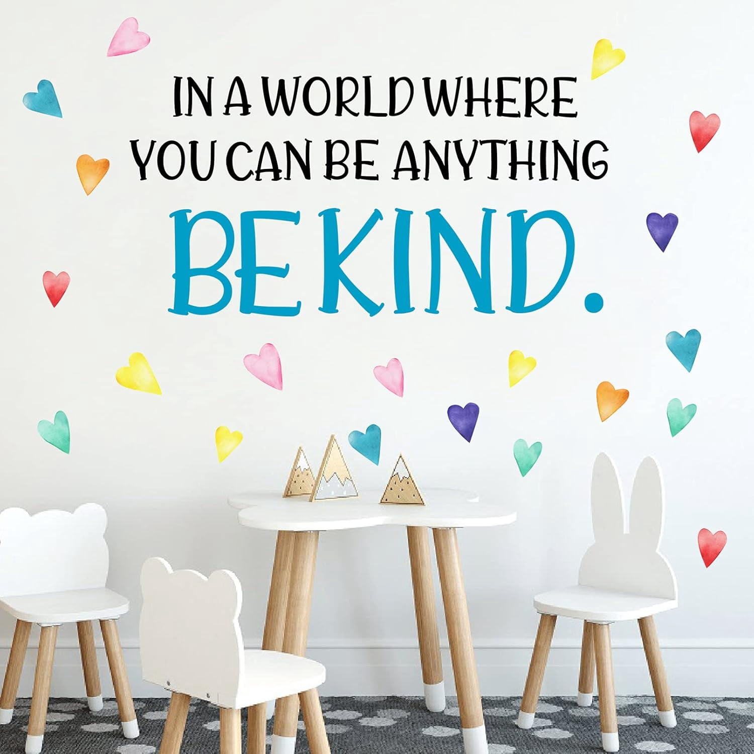 QTH Be Kind Inspirational Quote Wall Decal Stickers, Neutral ...