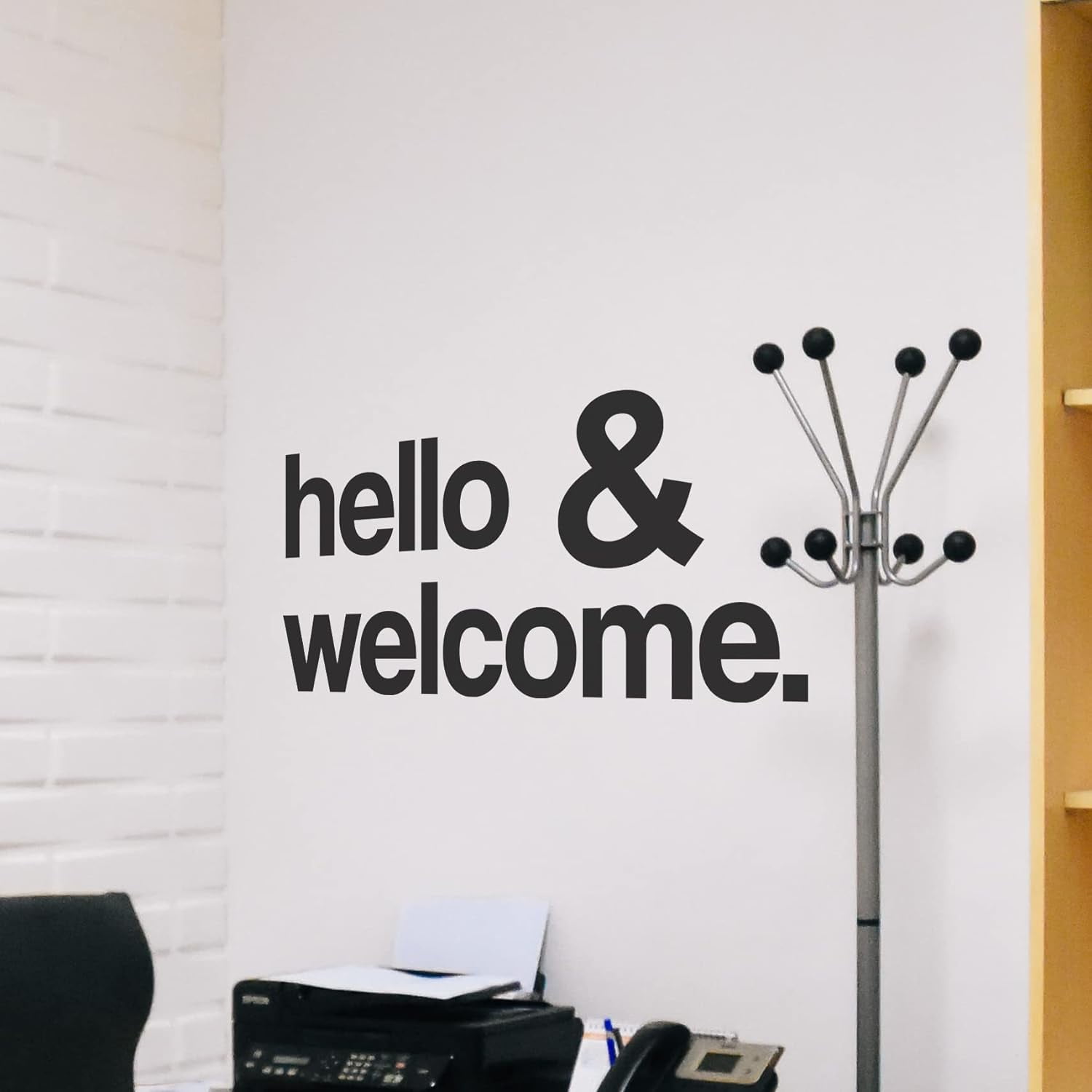 QTH Hello and Welcome Office Decor Wall Decal Quote Sticker ...