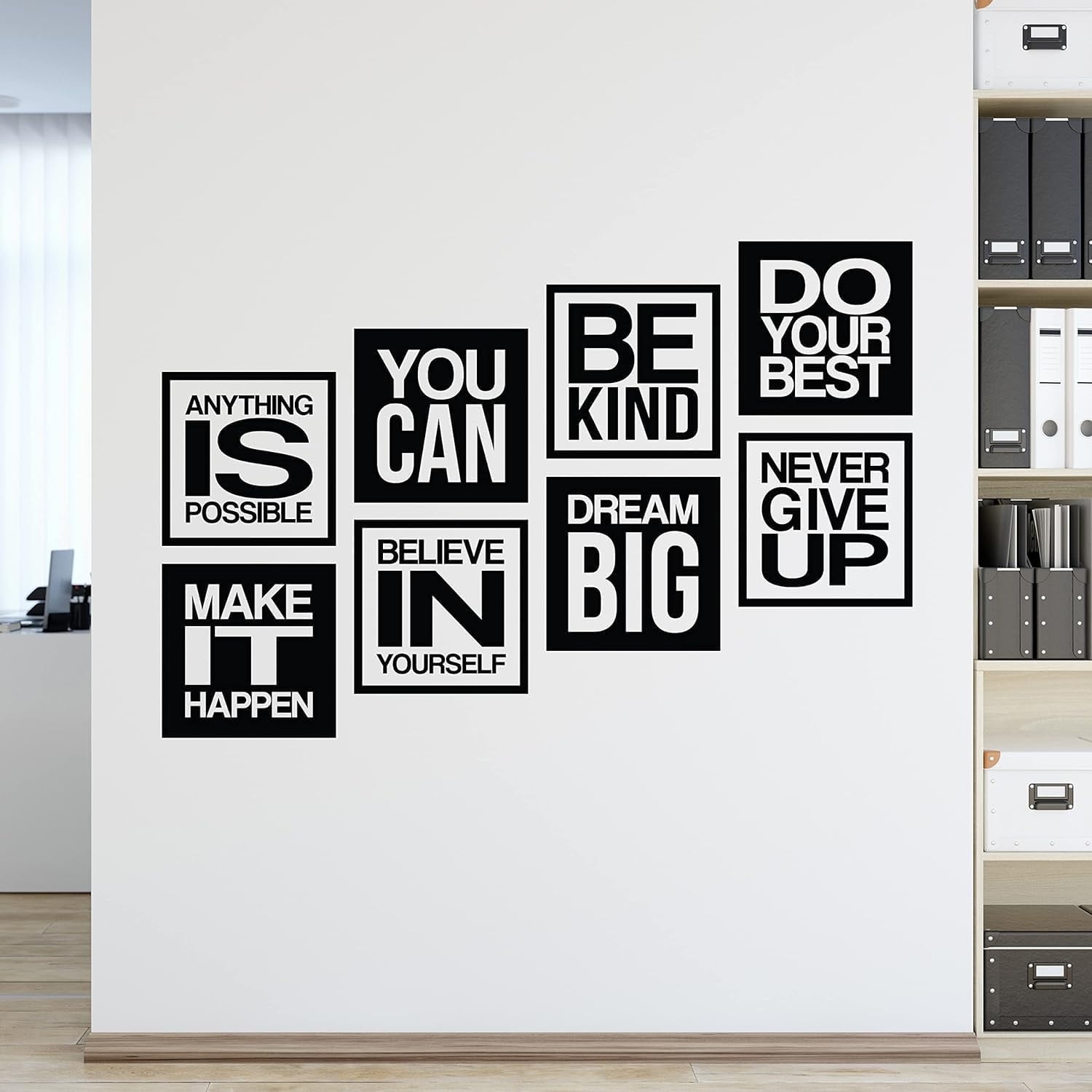 QTH Large 8 PC Motivational Wall Decal Positive Inspirational Quote ...