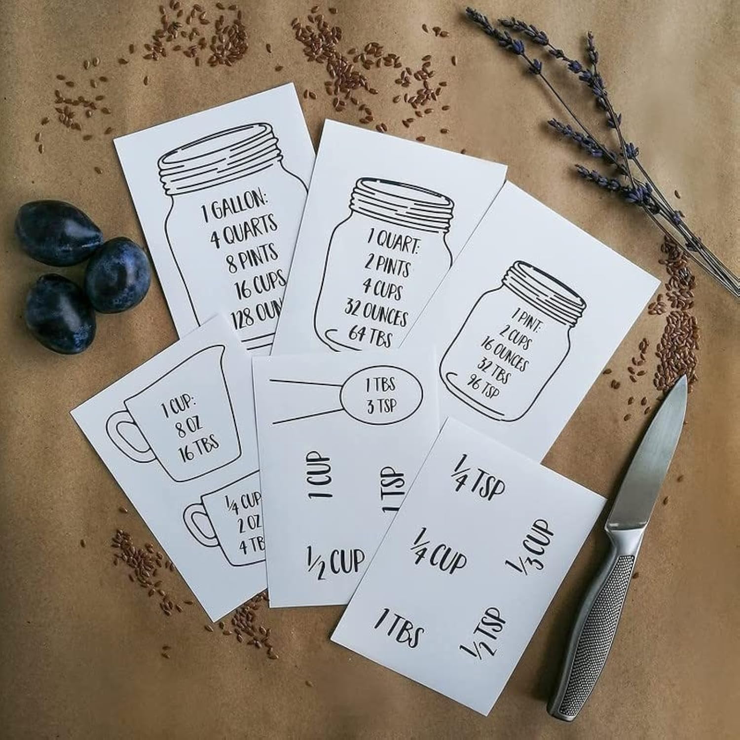 QTH Measuring Cups Kitchen Stickers, Cupboard Wall Decals for ...