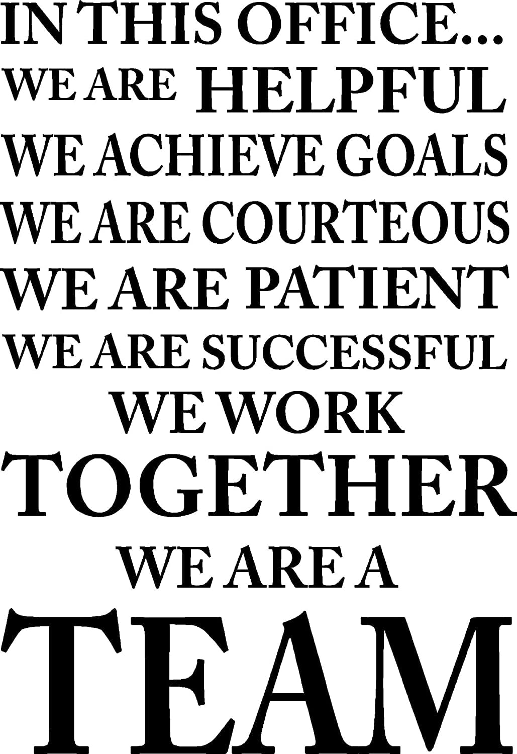 QTH in This Office we Achieve Goals we Work we are a Team Classroom ...