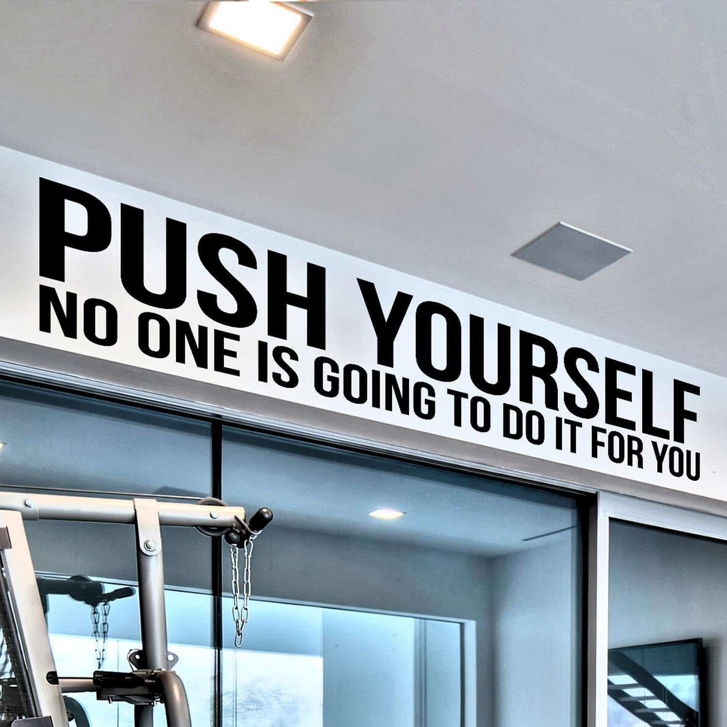 QTH Push Yourself | Motivational Wall Art Gym Wall Decor Decal Quote ...