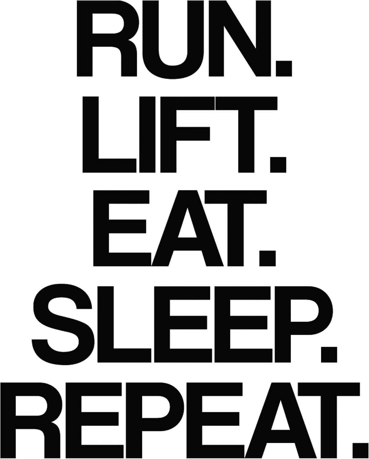 QTH Run Lift EAT Sleep Repeat | Motivational Large Gym Wall Decal Quote ...