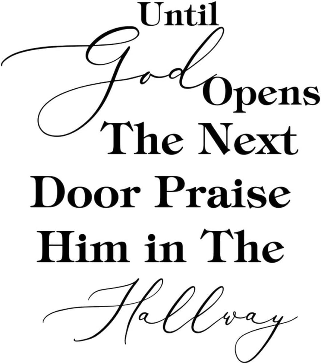 QTH Until God Opens The Next Door Praise Vinyl Wall Sticker Peel and ...