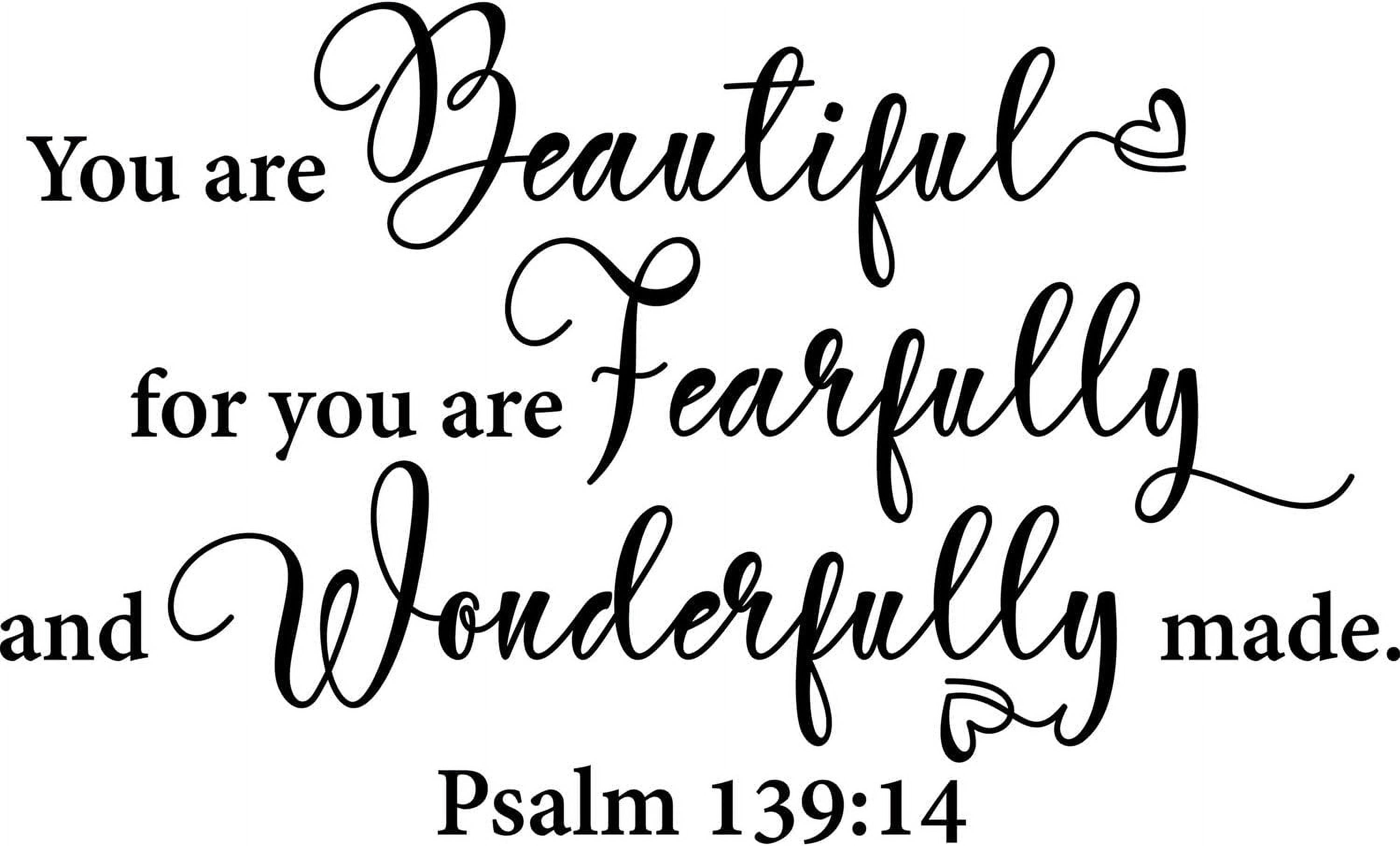 QTH You are Beautiful for You are Fearfully and Wonderfully Made Wall ...