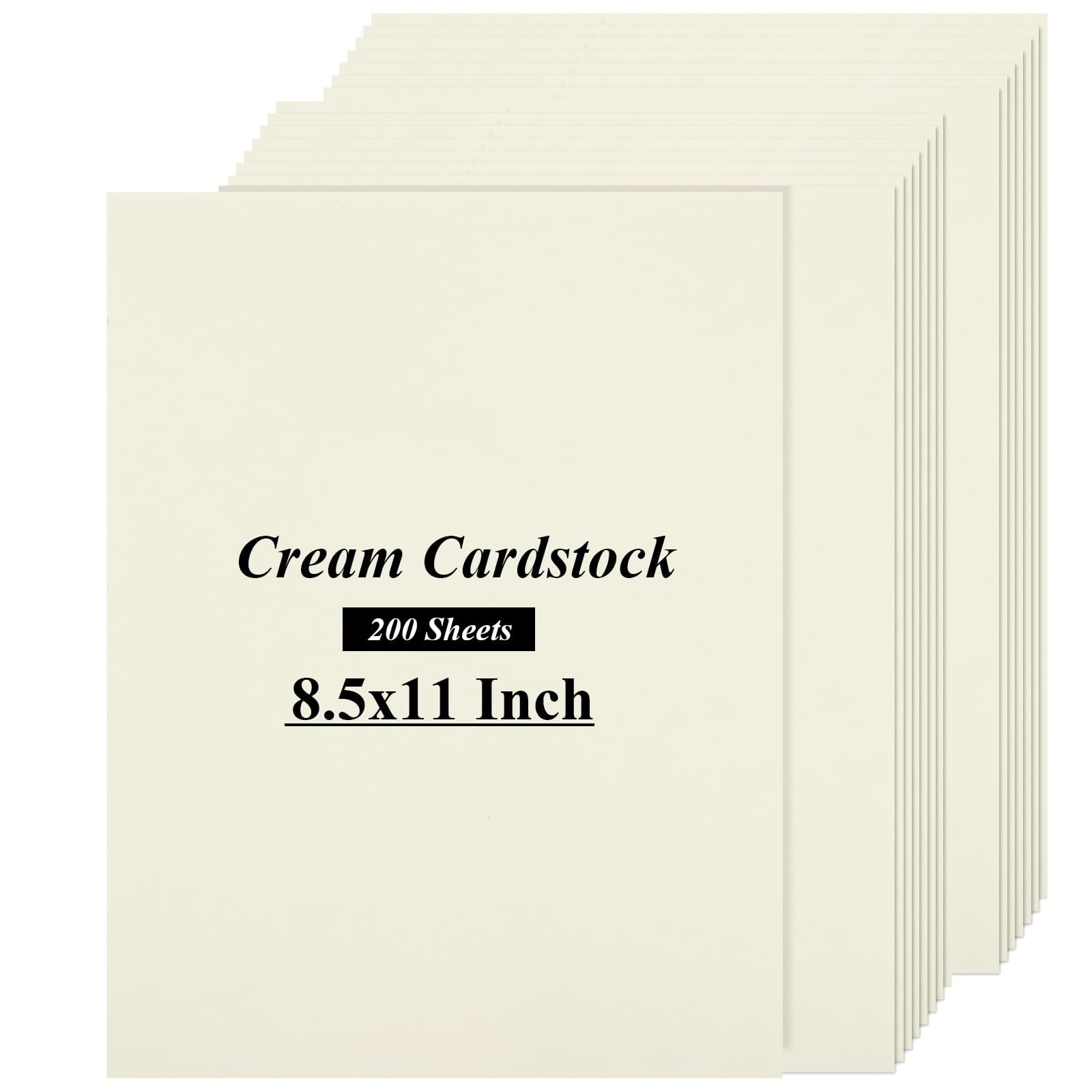 QTLCOHD 200 Sheets Cream MFF30 Cardstock 8.5 x 11 Off White Cardstock ...