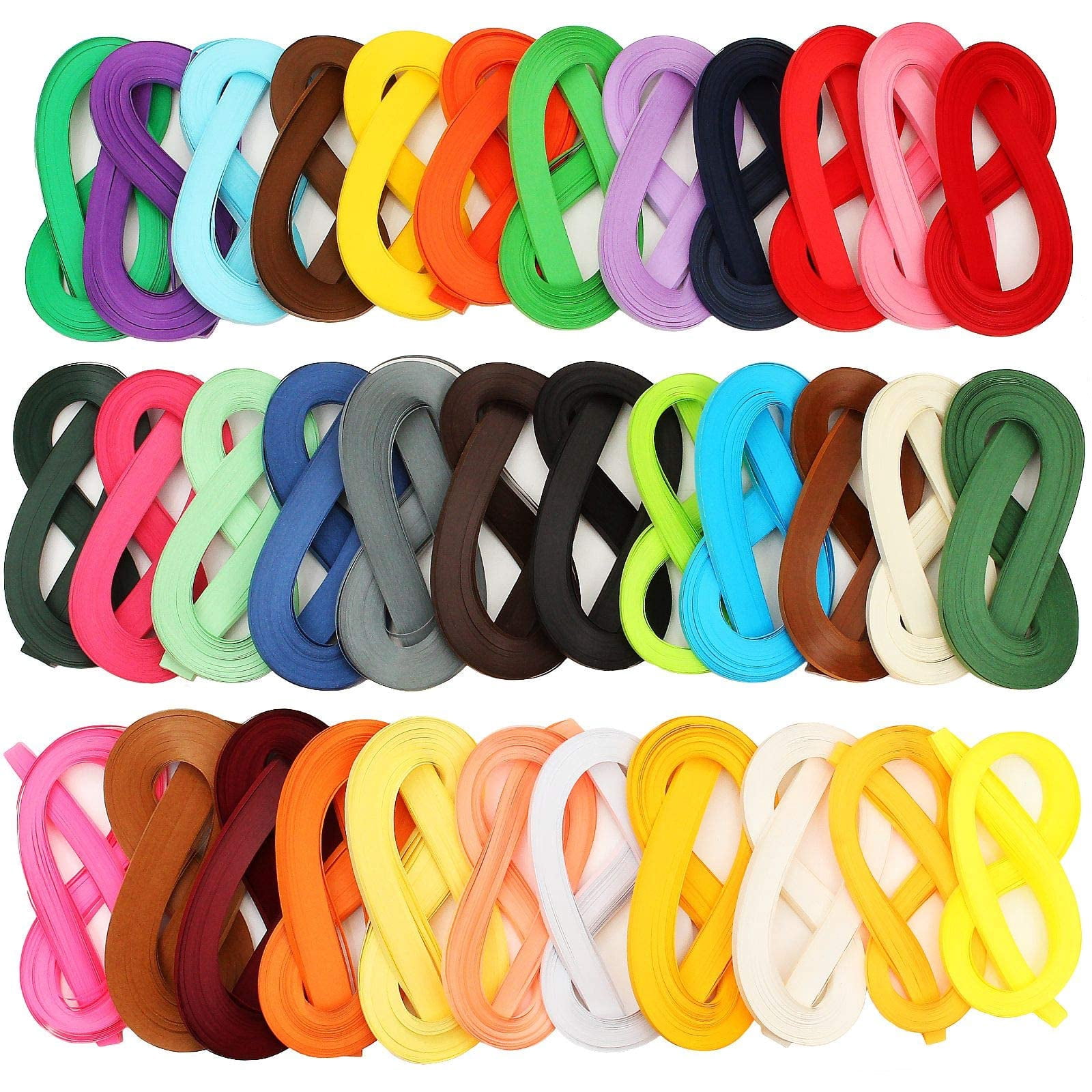 QTLCOHD 35 Colors 4200 MFF30 Strips Paper Quilling Strips Set Width 5mm ...
