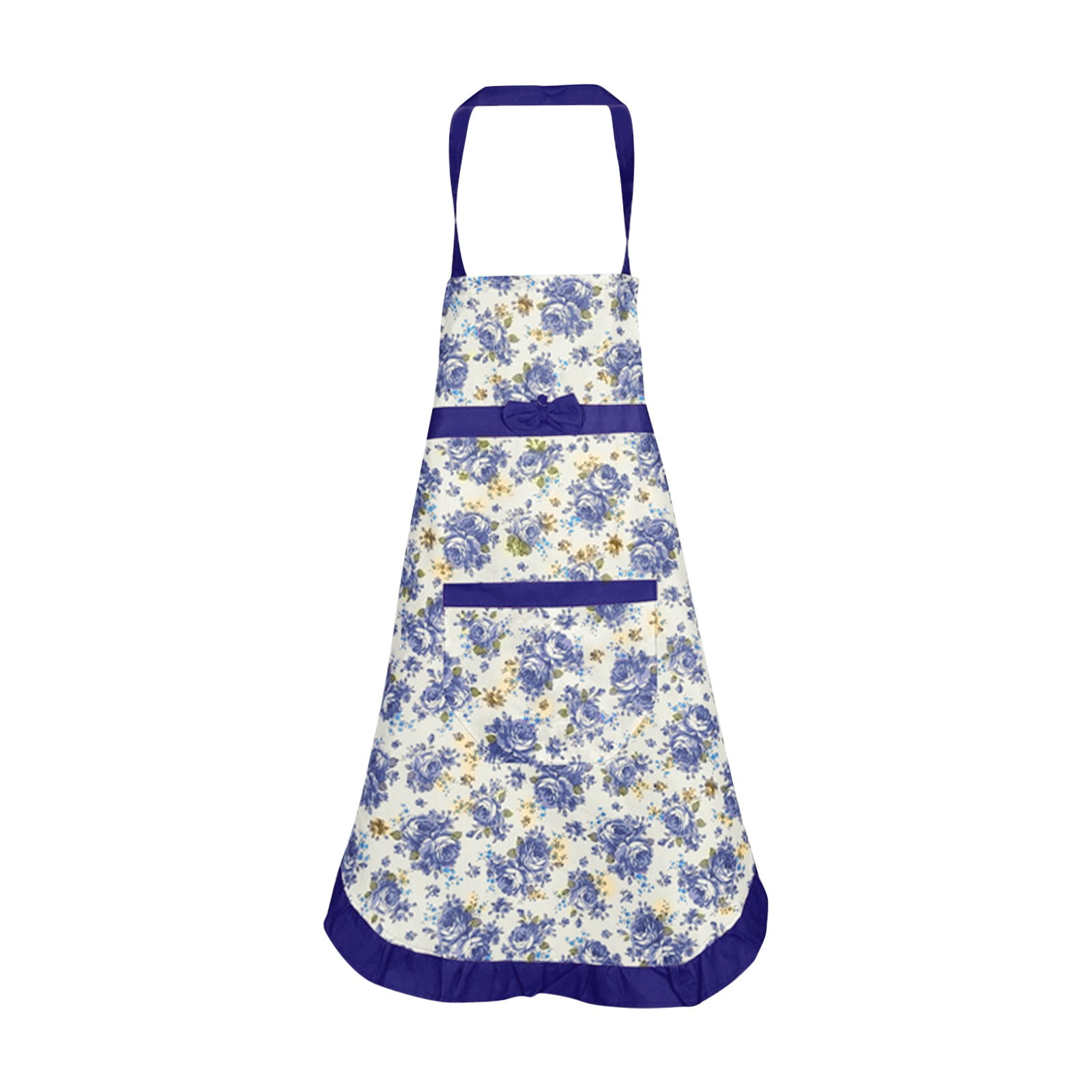 QTMGT Adjustable Aprons for Women with Pockets, Lovely Cute Bow Floral ...