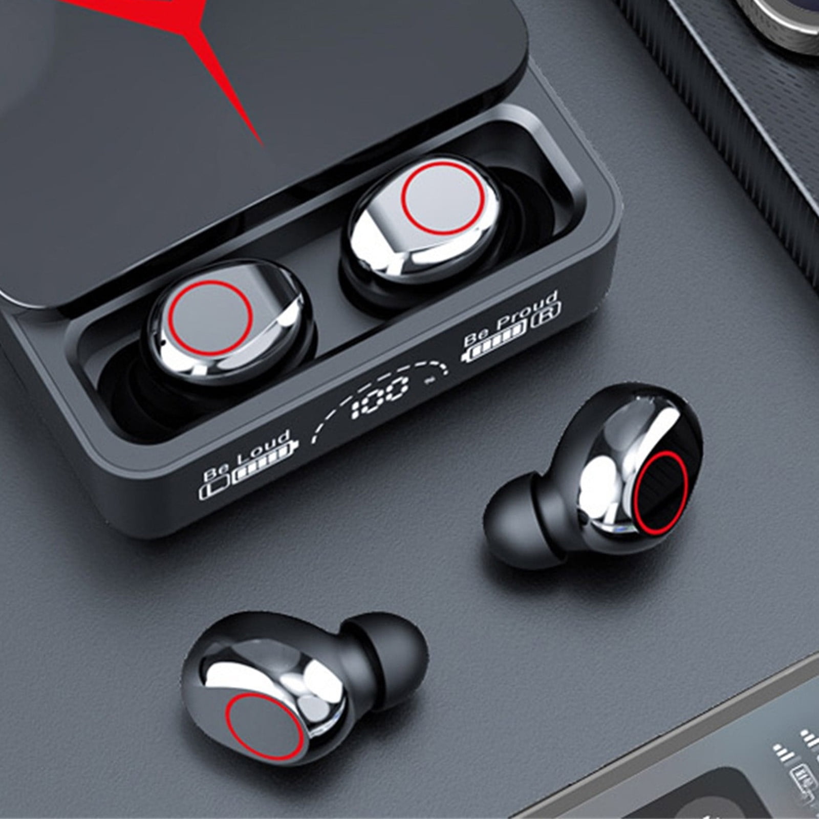 QTOCIO Bluetooth Earbuds In-ear Earbuds Digital Display Touch-Control ...