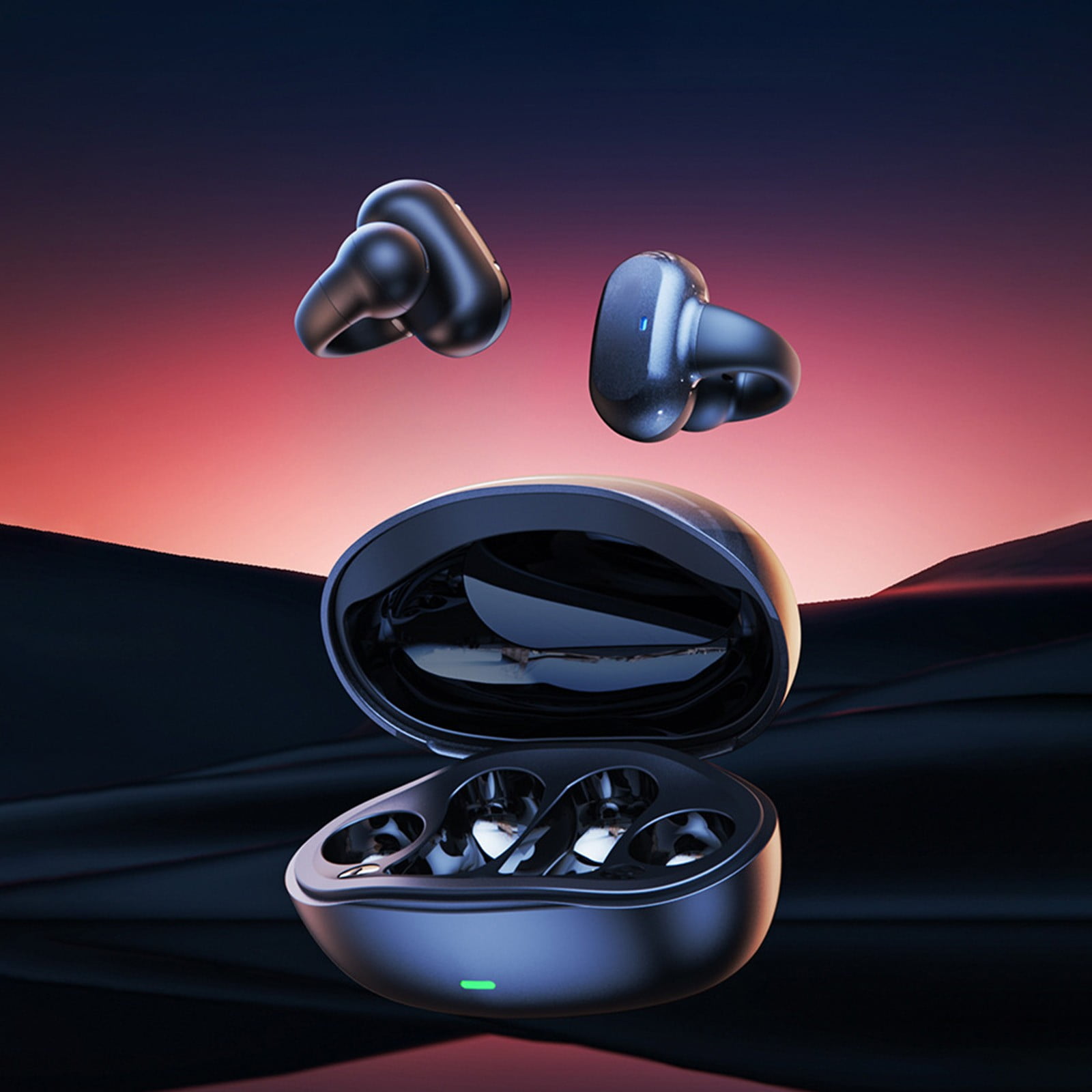 QTOCIO Bluetooth Headphones, Wireless Ear Clip Skeleton Conduction ...